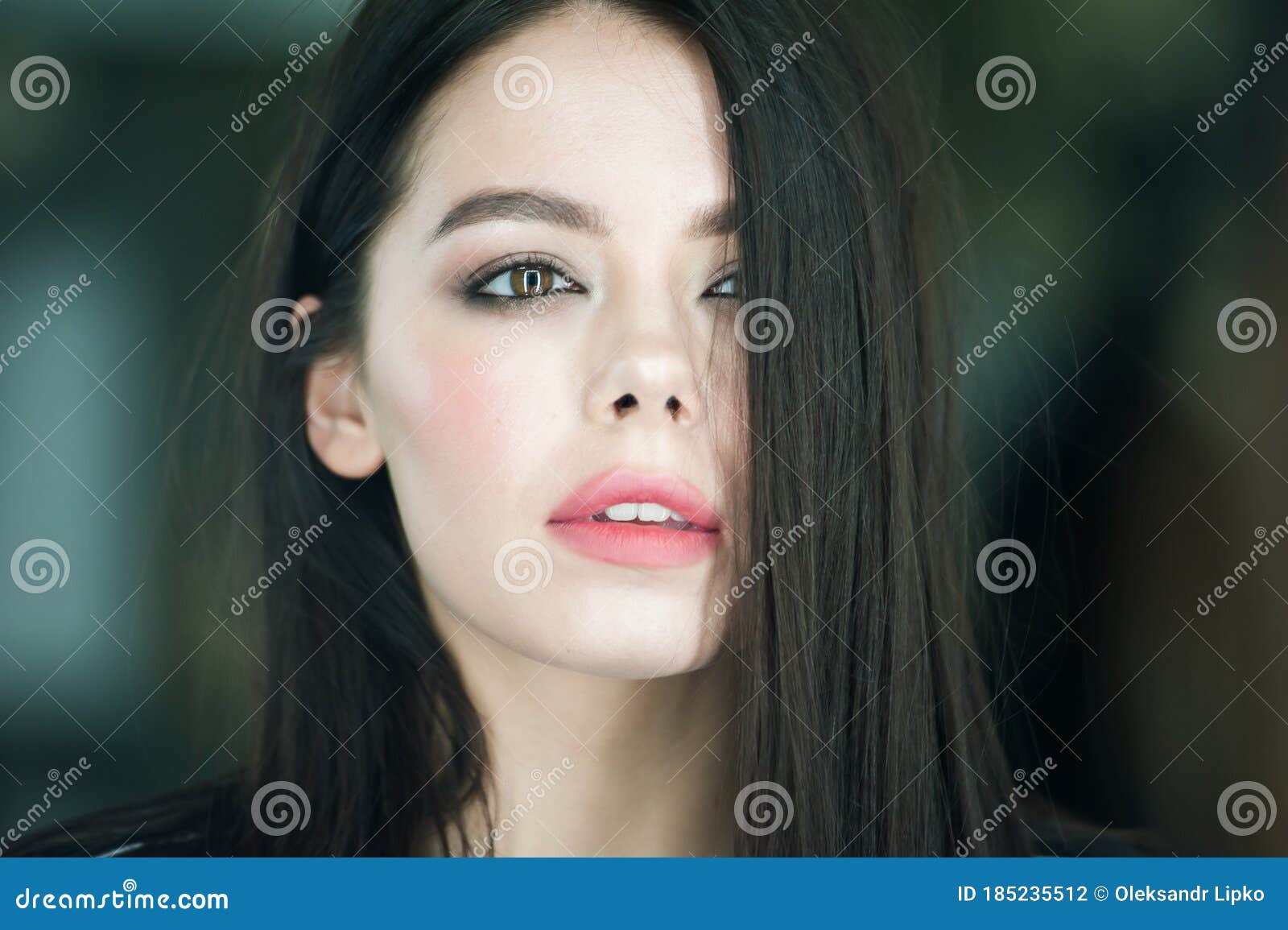Young Beautiful Modern Woman Outdoors with Expressive Makeup Stock ...