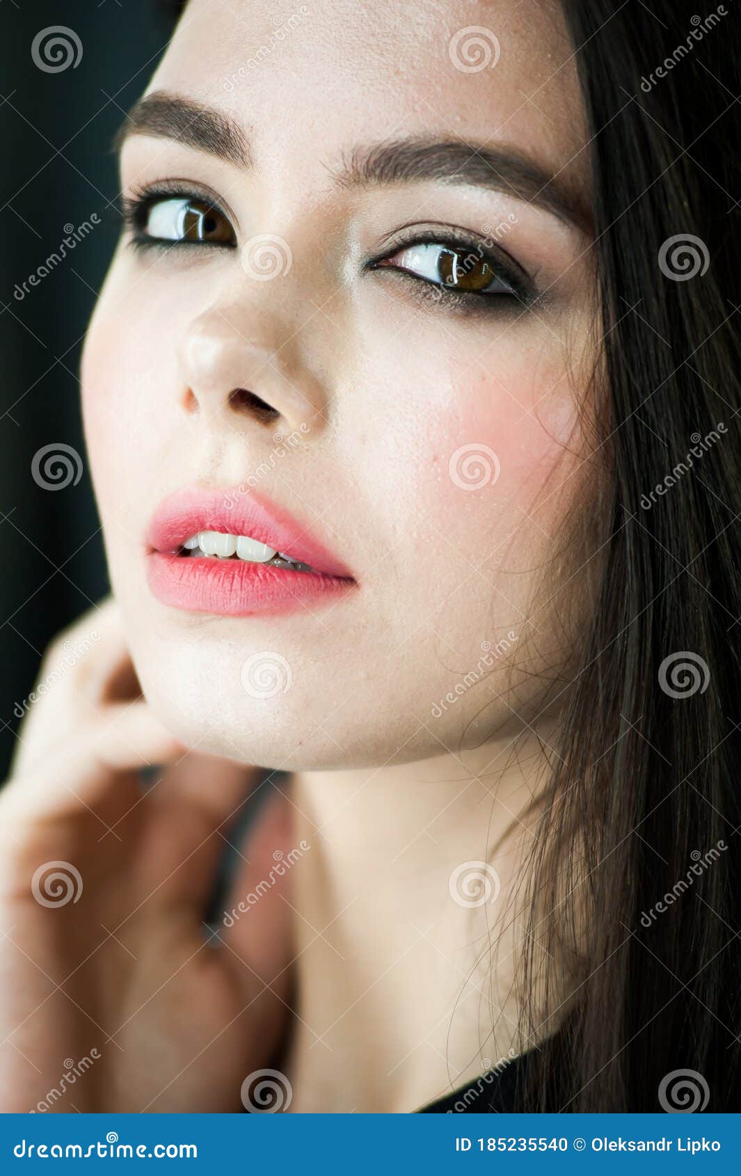 Young Beautiful Modern Woman Outdoors with Expressive Makeup Stock ...