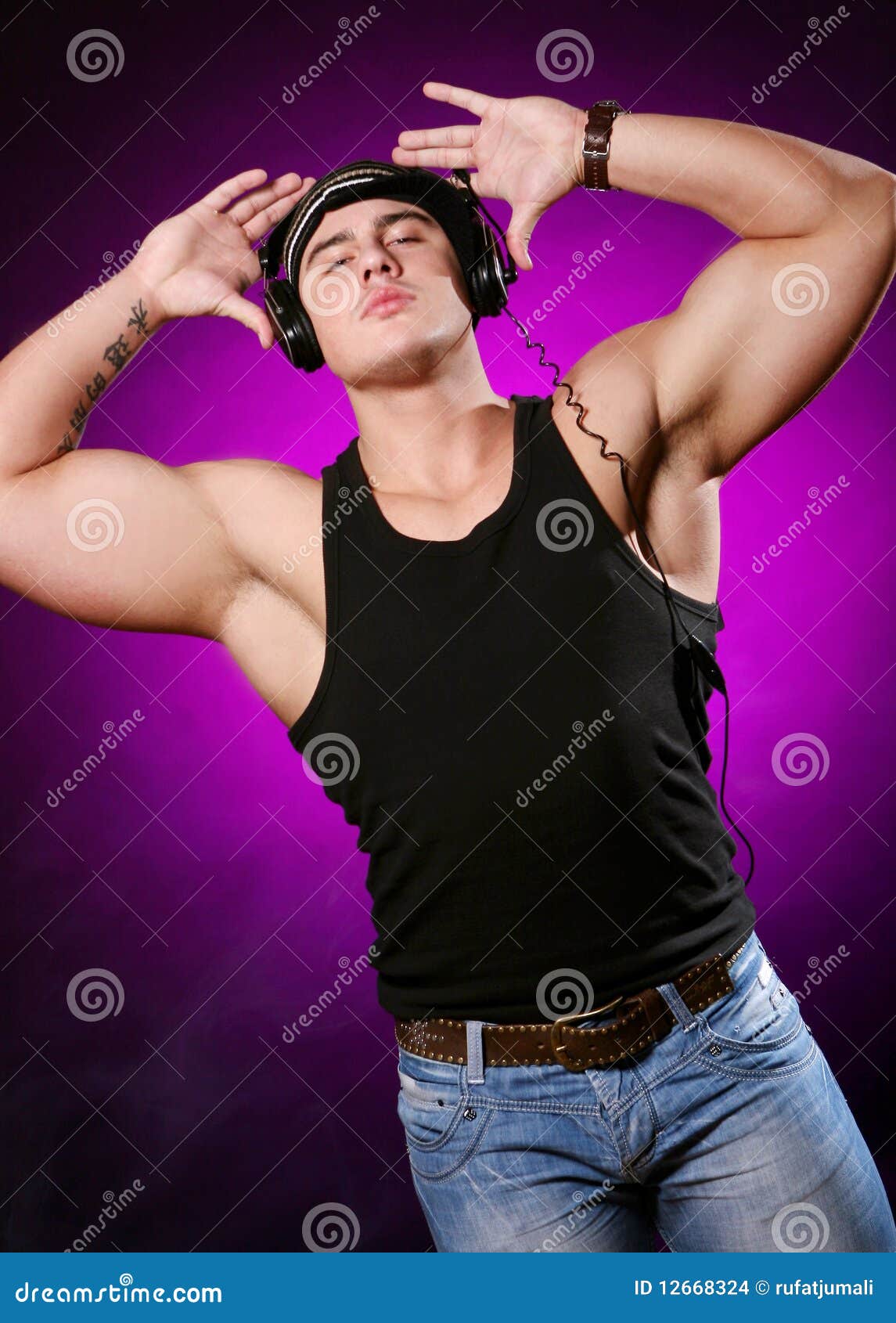 Young and Beautiful Muscle Man Stock Photo - Image of background ...