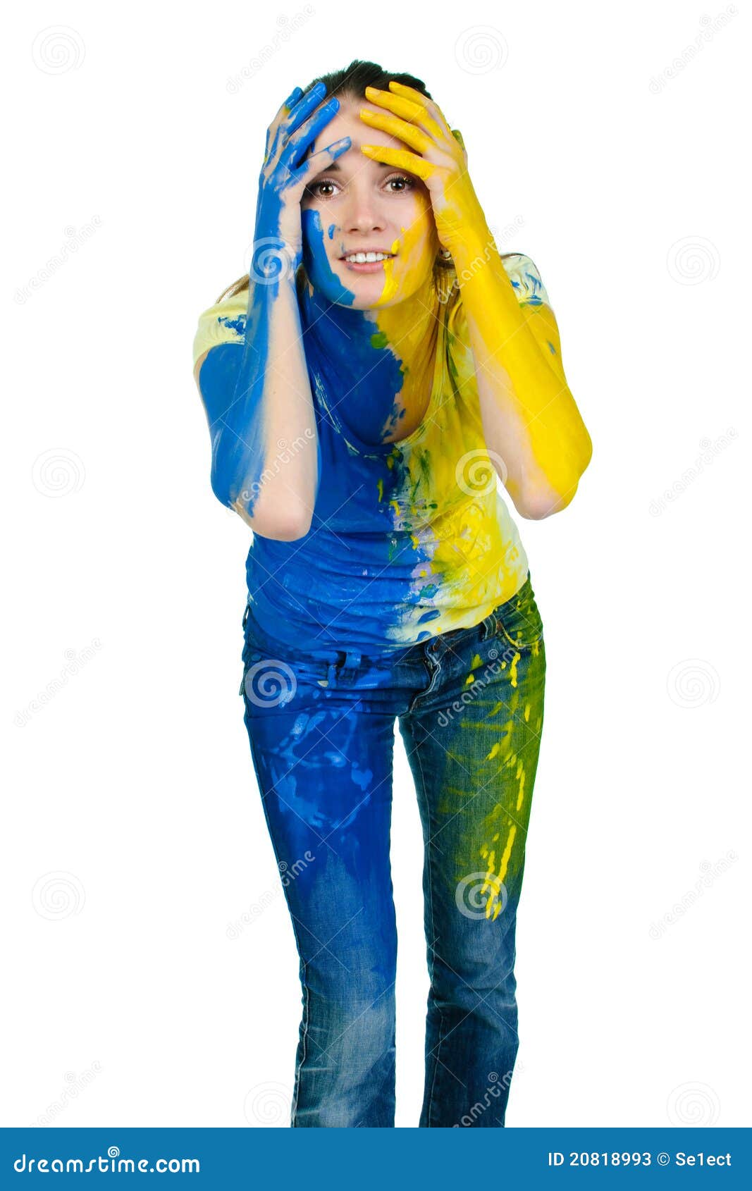 Young Beautiful Painted Woman Stock Image - Image of confident, single ...