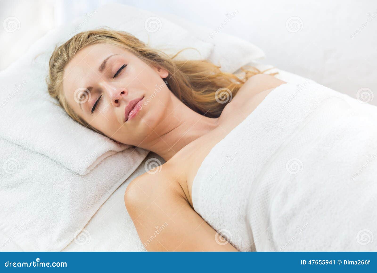 Young Beautiful and Relaxed Lady in Spa Treatment Stock Image - Image ...
