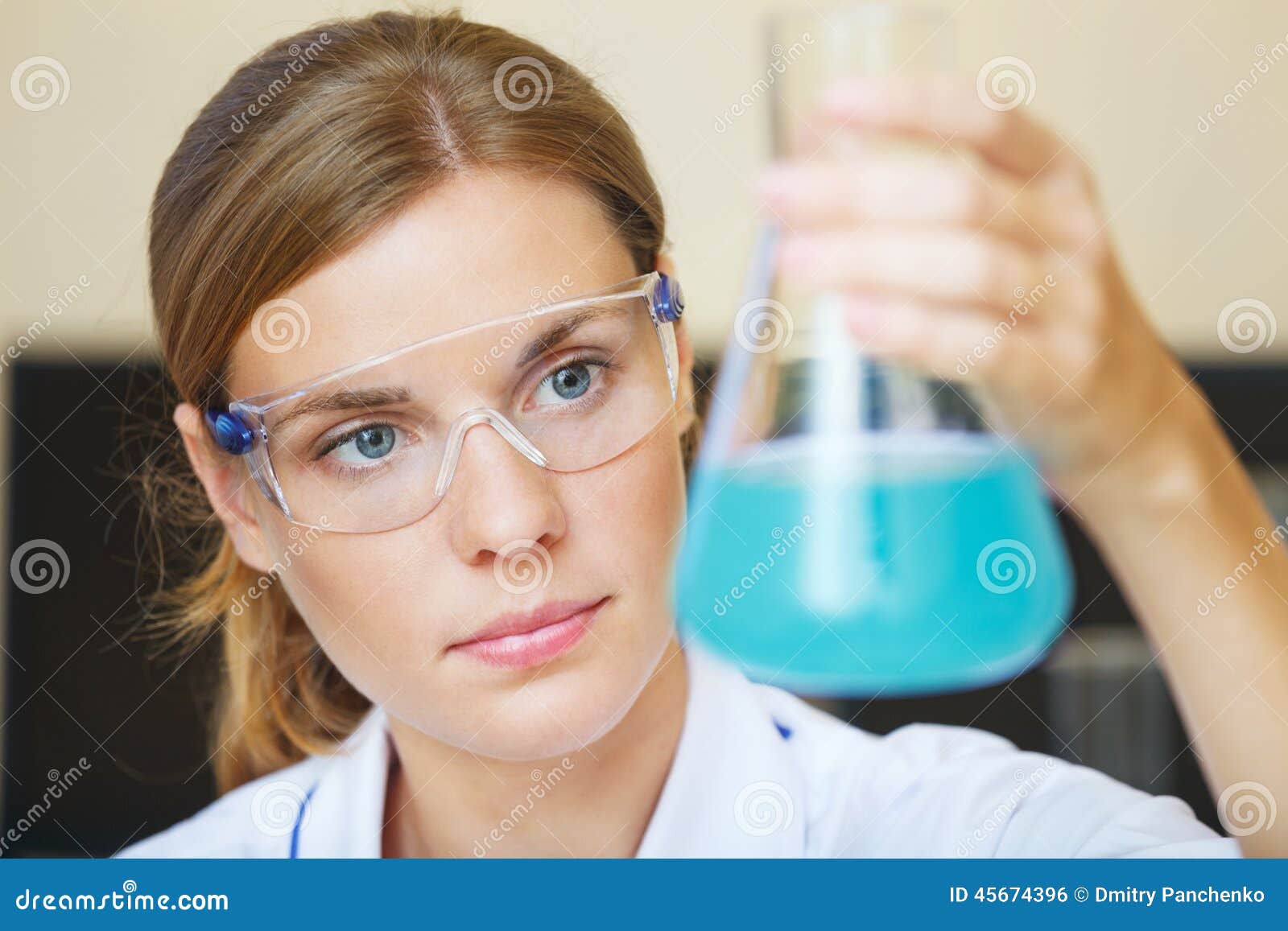 Young Beautiful Scientist Working Stock Photo - Image of health ...