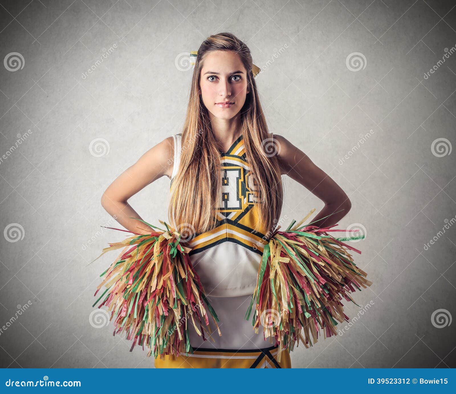 Young Beautiful Serious Cheer-leader Stock Photo - Image of victory ...