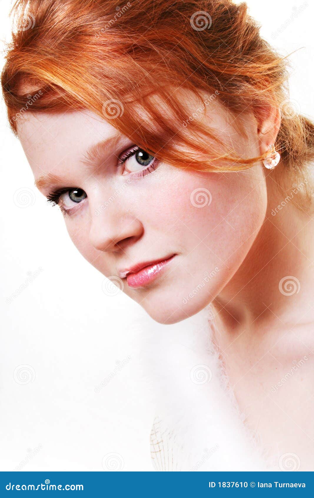 Young beautiful red woman stock photo. Image of lips, healthy - 1837610