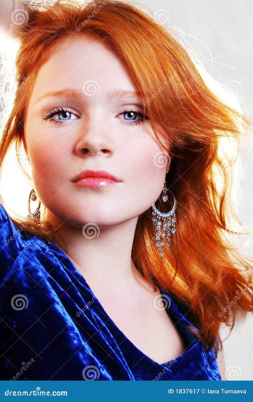 Young beautiful red woman stock image. Image of accessory - 1837617