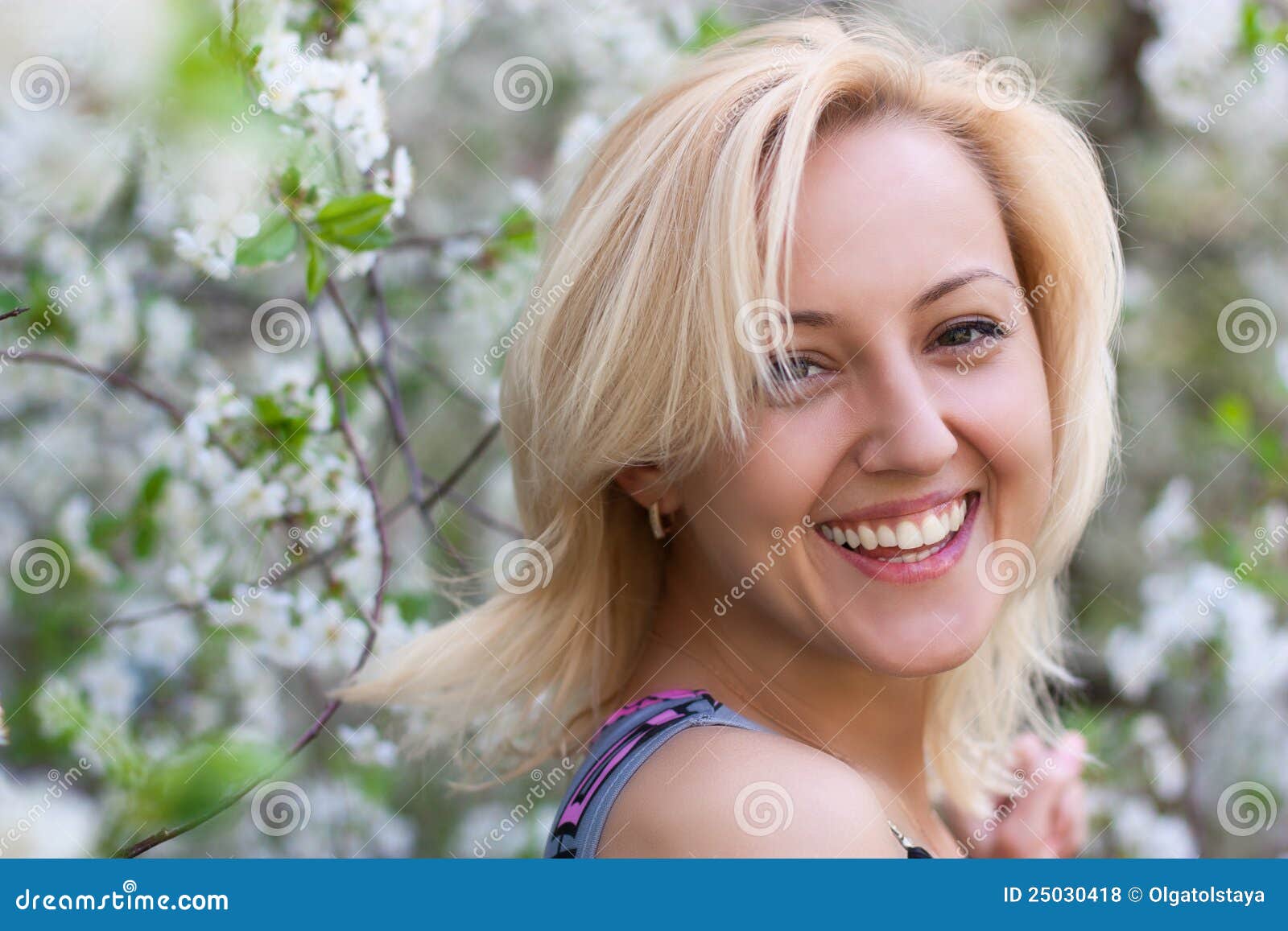 Young Beautiful Smiling Woman Outdoors Stock Photo - Image of beauty ...