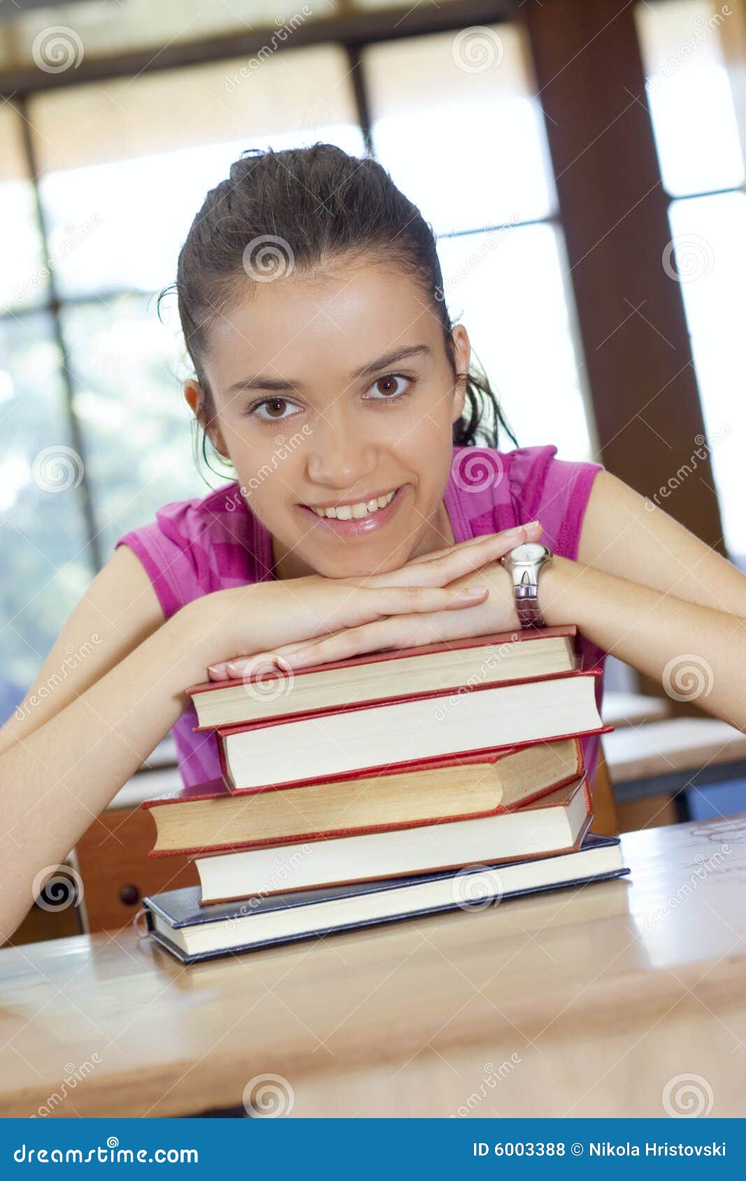 Young Beautiful Student in College Stock Photo - Image of education ...
