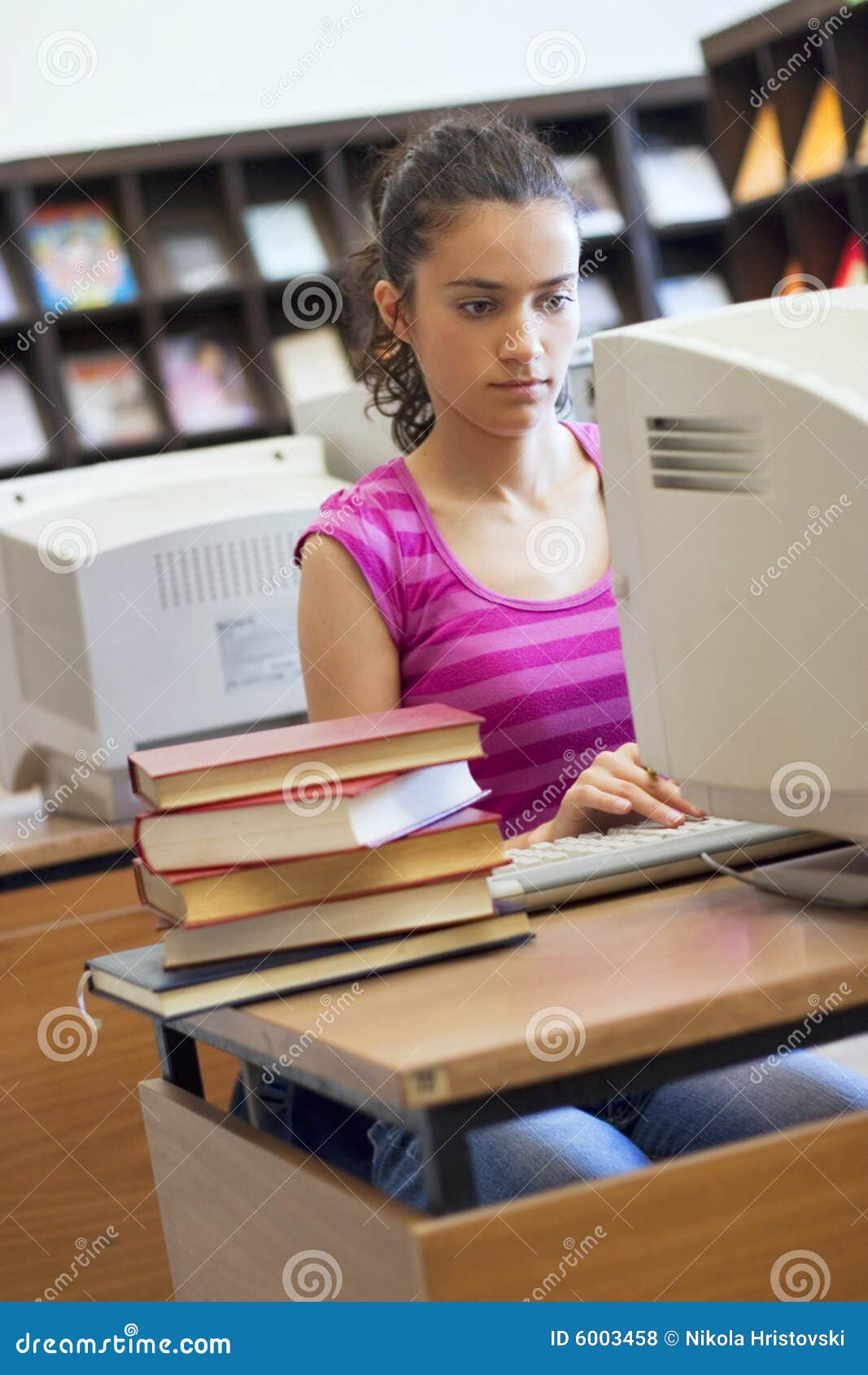 Young Beautiful Student in College Stock Photo - Image of college ...