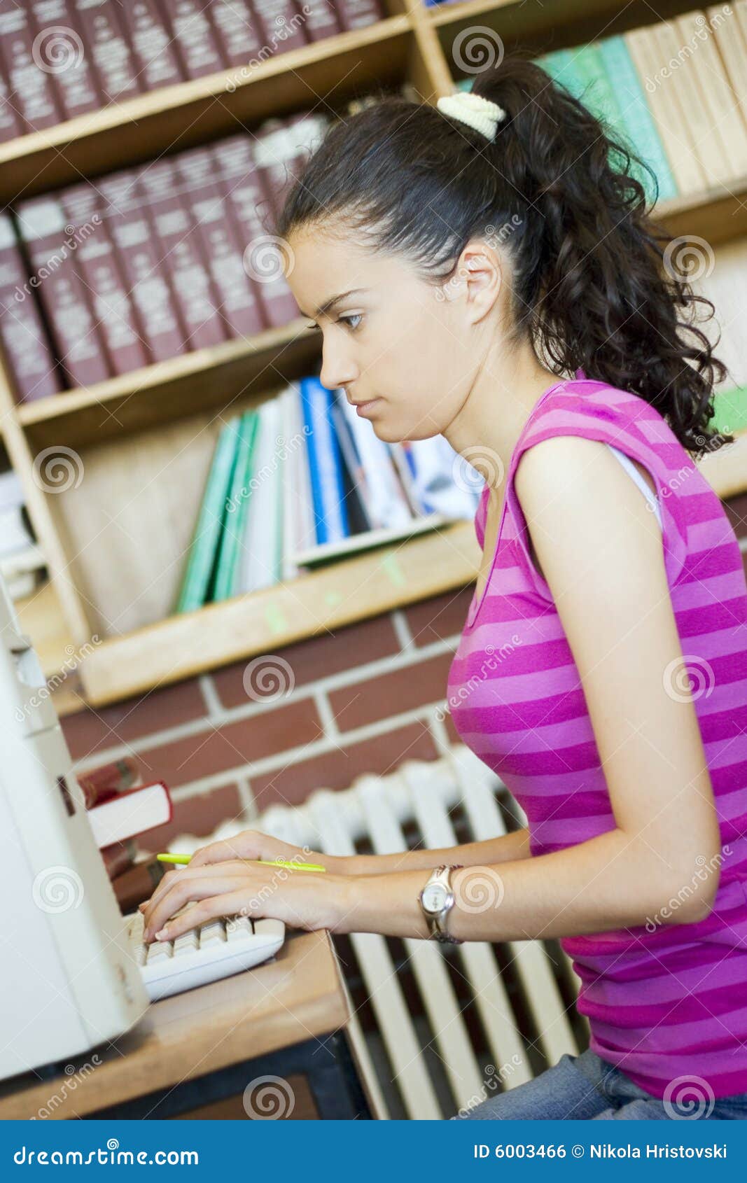 Young Beautiful Student in College Stock Photo - Image of learn ...