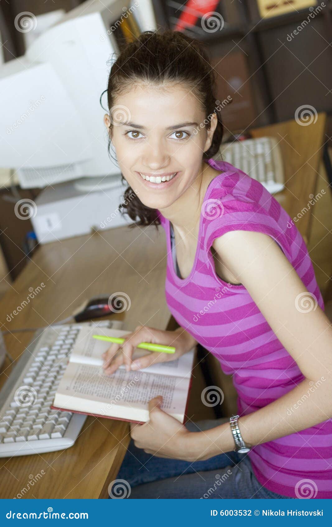 Young Beautiful Student in College Stock Photo - Image of knowledge ...