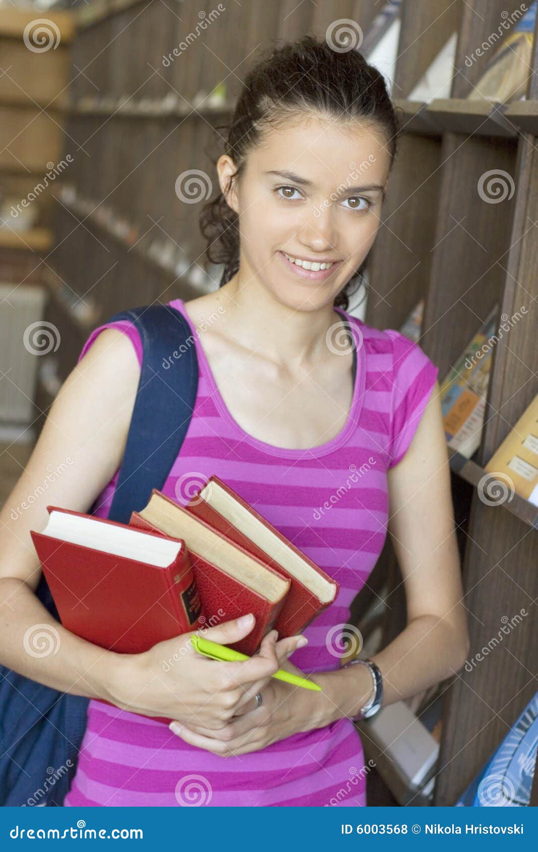Young Beautiful Student in College Stock Photo - Image of beauty ...
