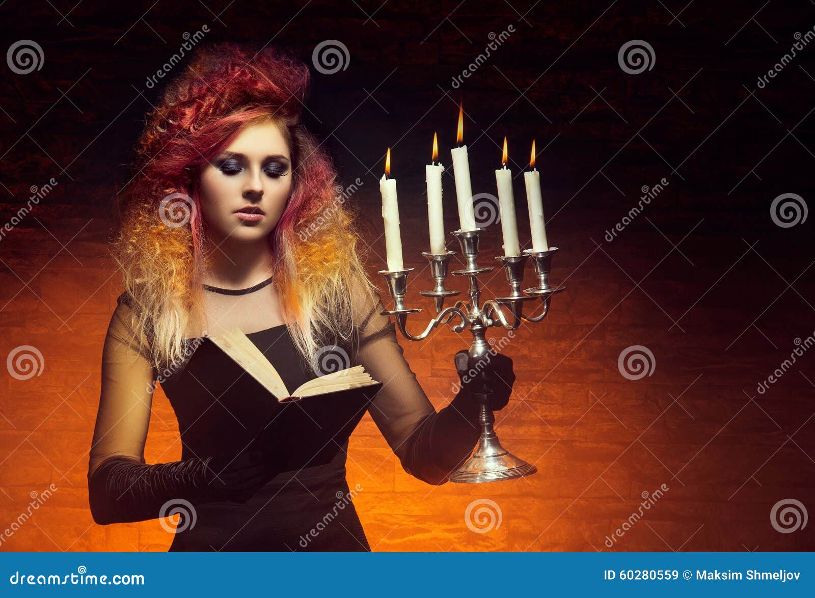Young and Beautiful Witch Making Witchcraft Stock Image - Image of ...