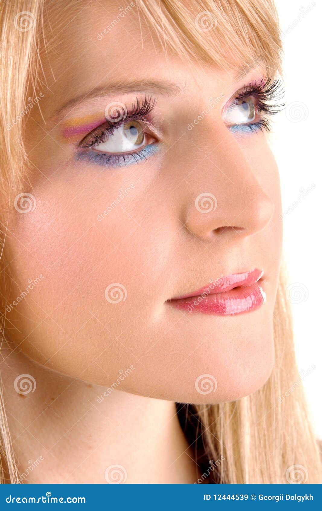 Young Beautiful Woman with Bright Makeup Stock Image - Image of female ...
