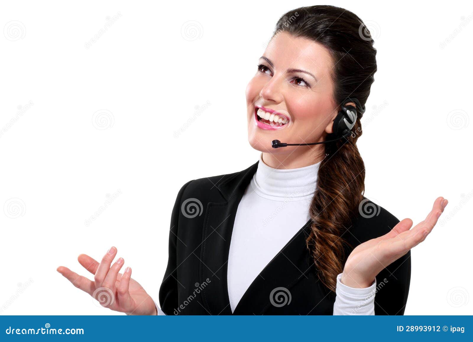 Young Beautiful Woman Call Center Stock Photo - Image of hotline, face ...