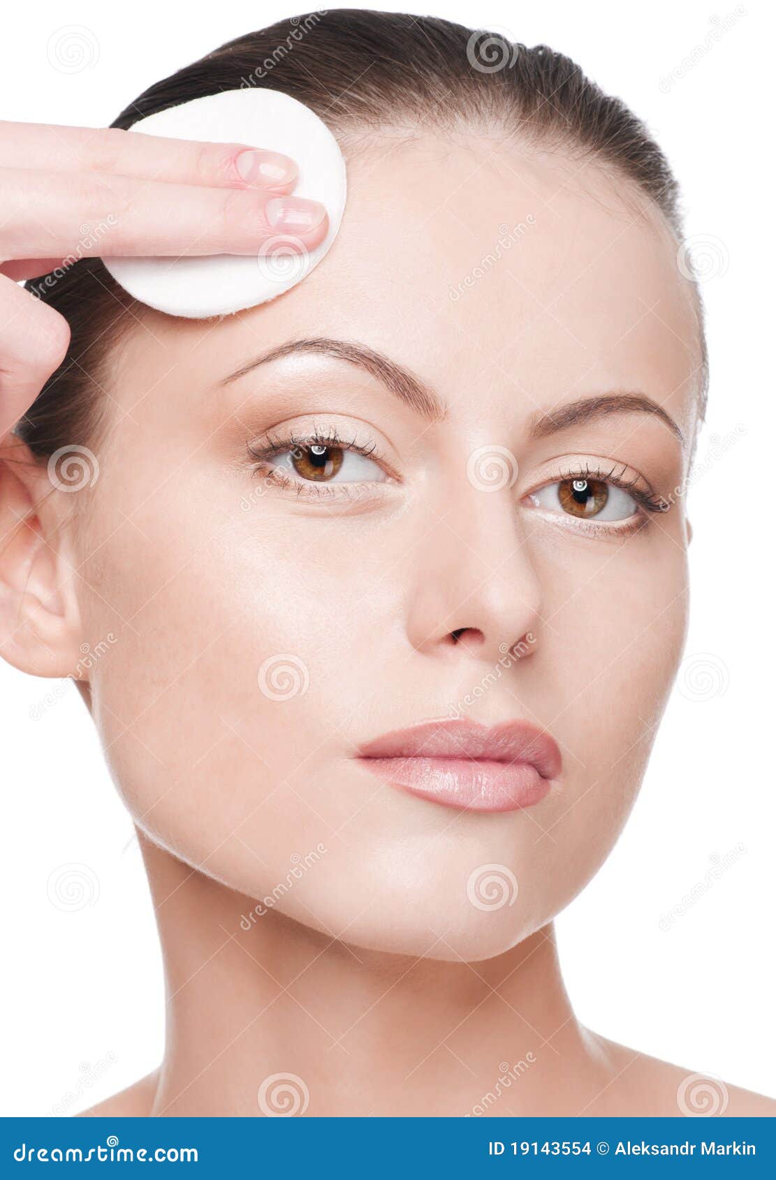 Young Beautiful Woman with Clean Sponge Stock Photo - Image of lotion ...
