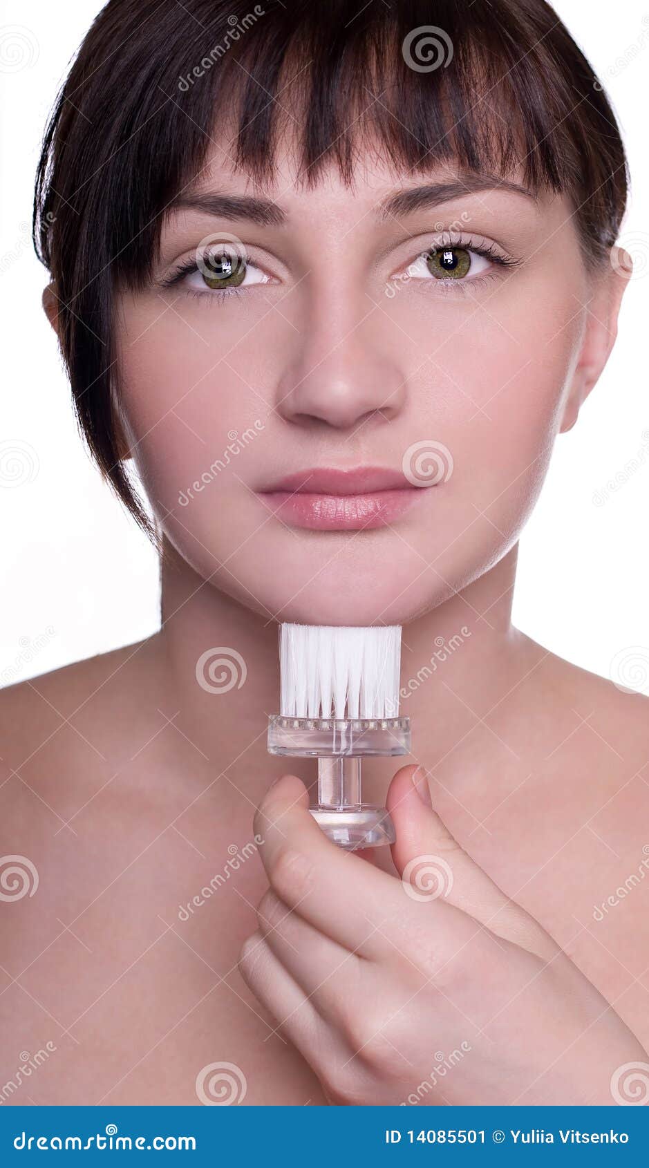 Young Beautiful Woman Cleaning Face Stock Image - Image of brunette ...
