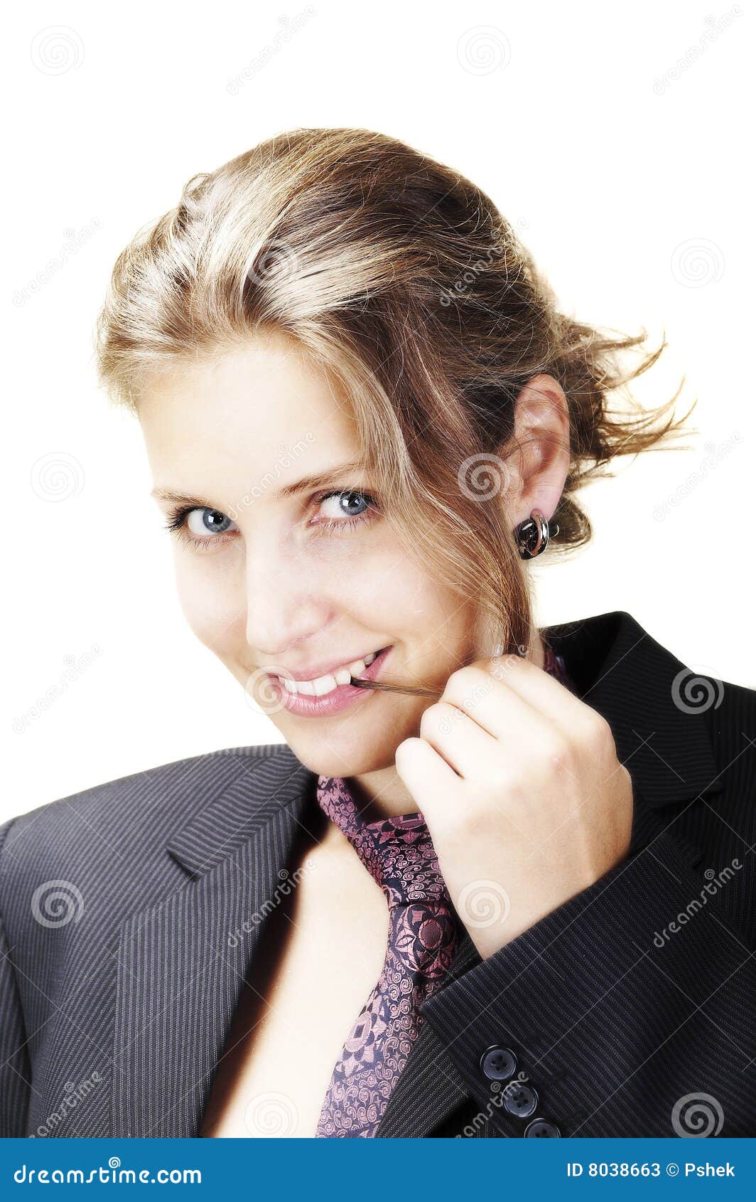 Young Beautiful Woman Flirting Stock Image - Image of hair, flirting ...