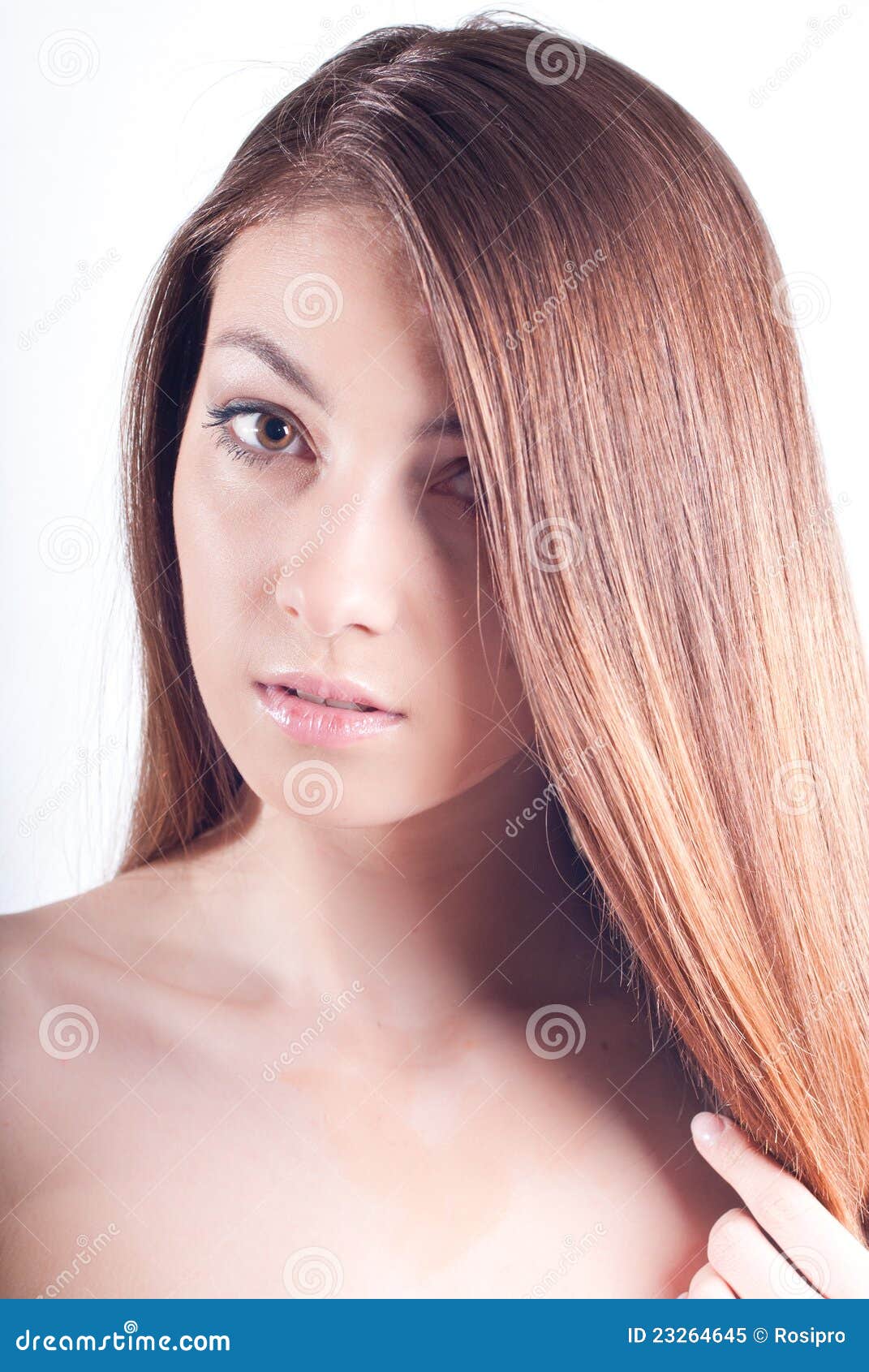 Young Beautiful Woman Headshot Isolated Stock Image - Image of ...