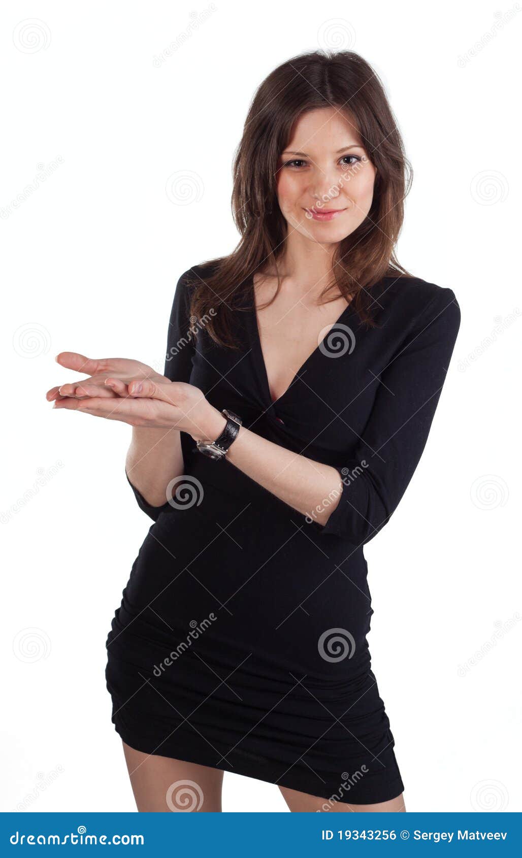 Young Beautiful Woman Hold Something in Her Hand Stock Photo - Image of ...