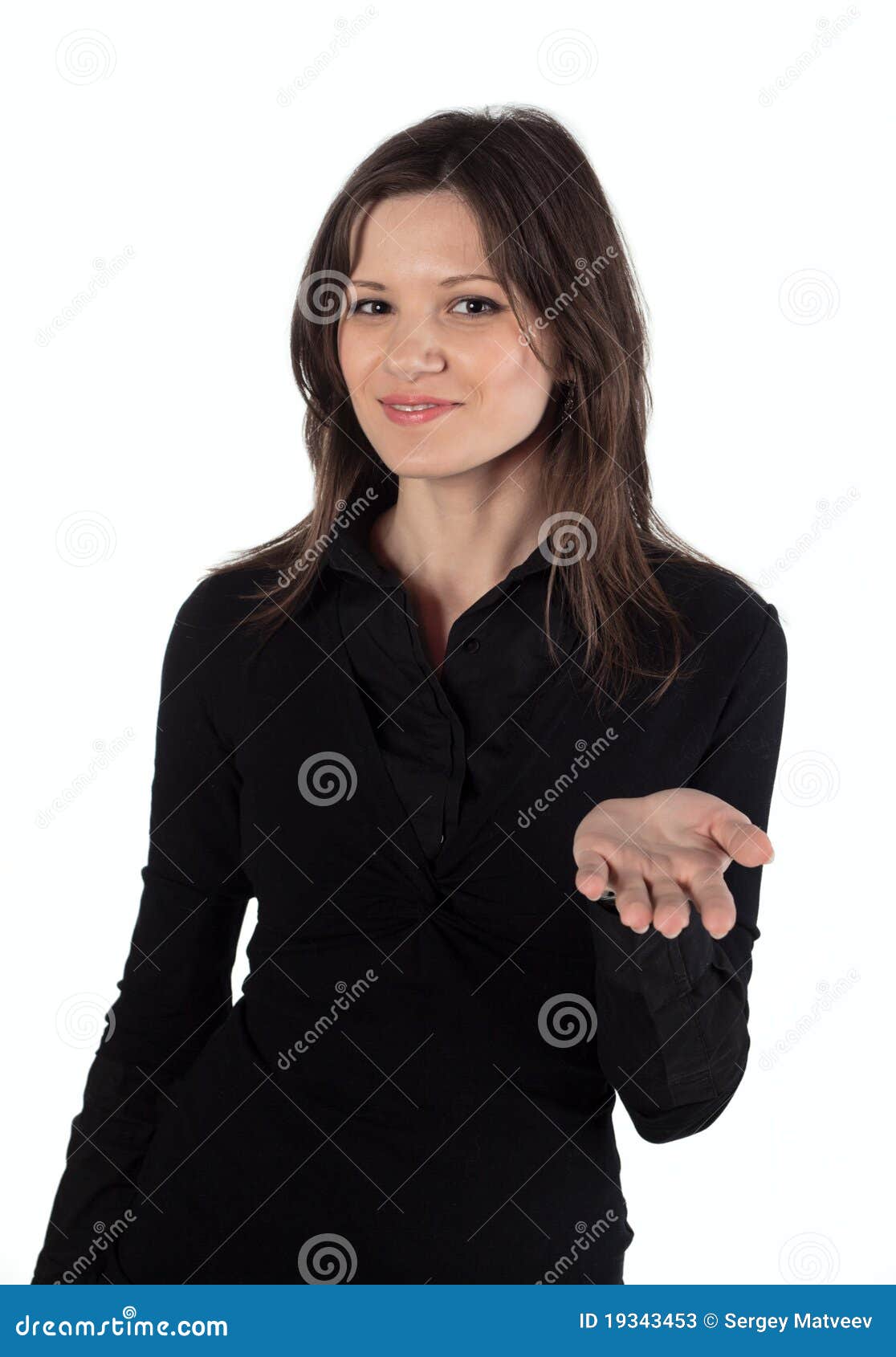 Young Beautiful Woman Hold Something in Her Hand Stock Image - Image of ...