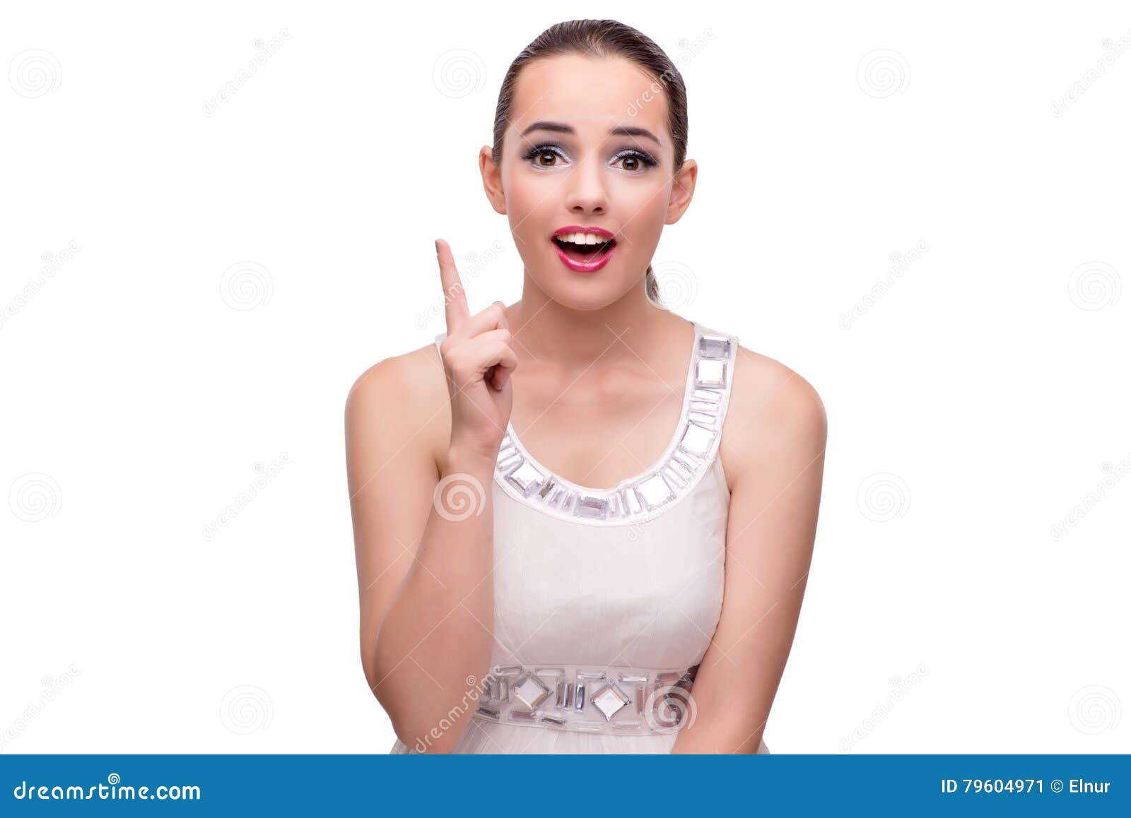 The Young Beautiful Woman Isolated on White Stock Image - Image of ...