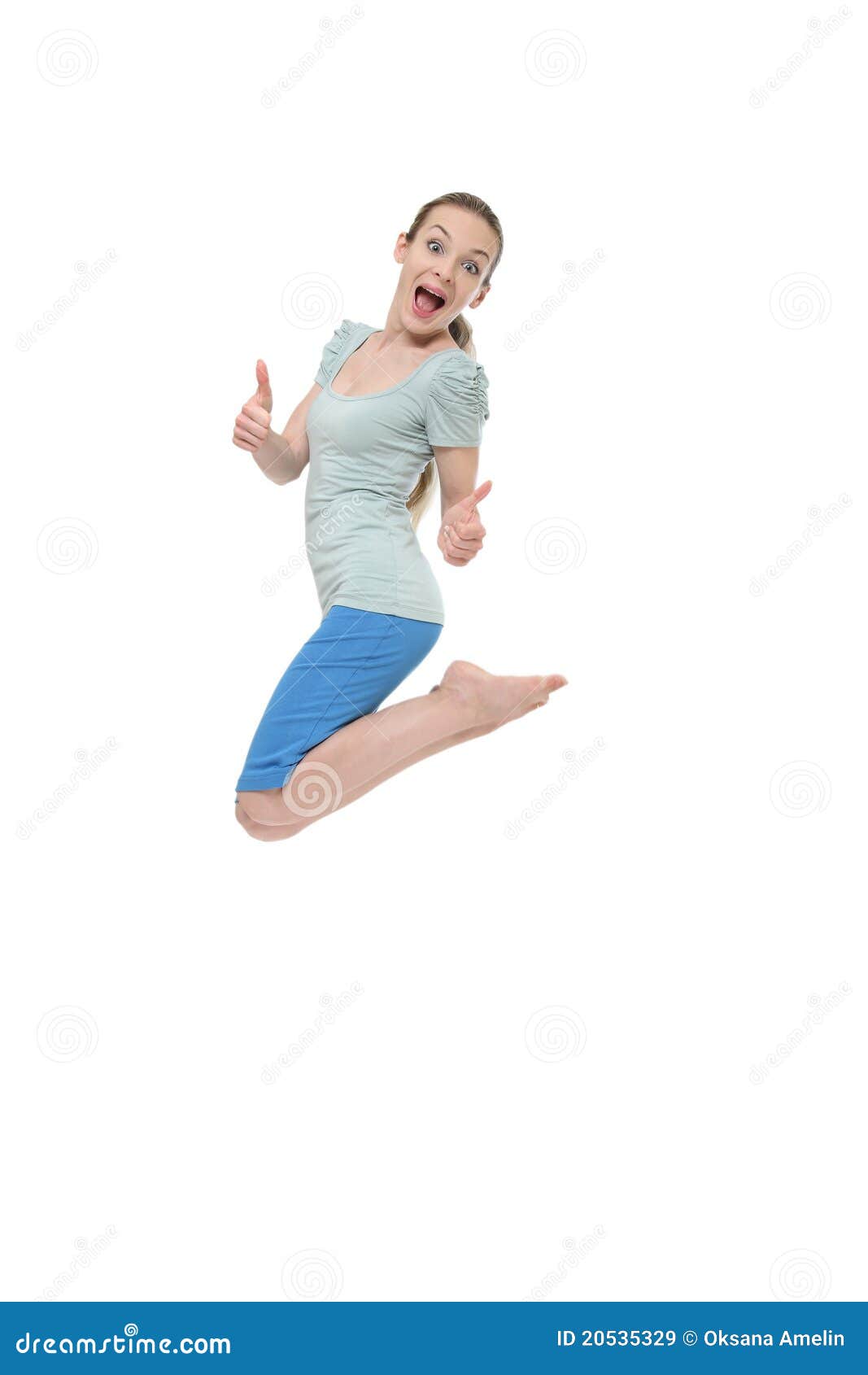 Young Beautiful Woman Jumping Stock Image - Image of beautiful, adult ...