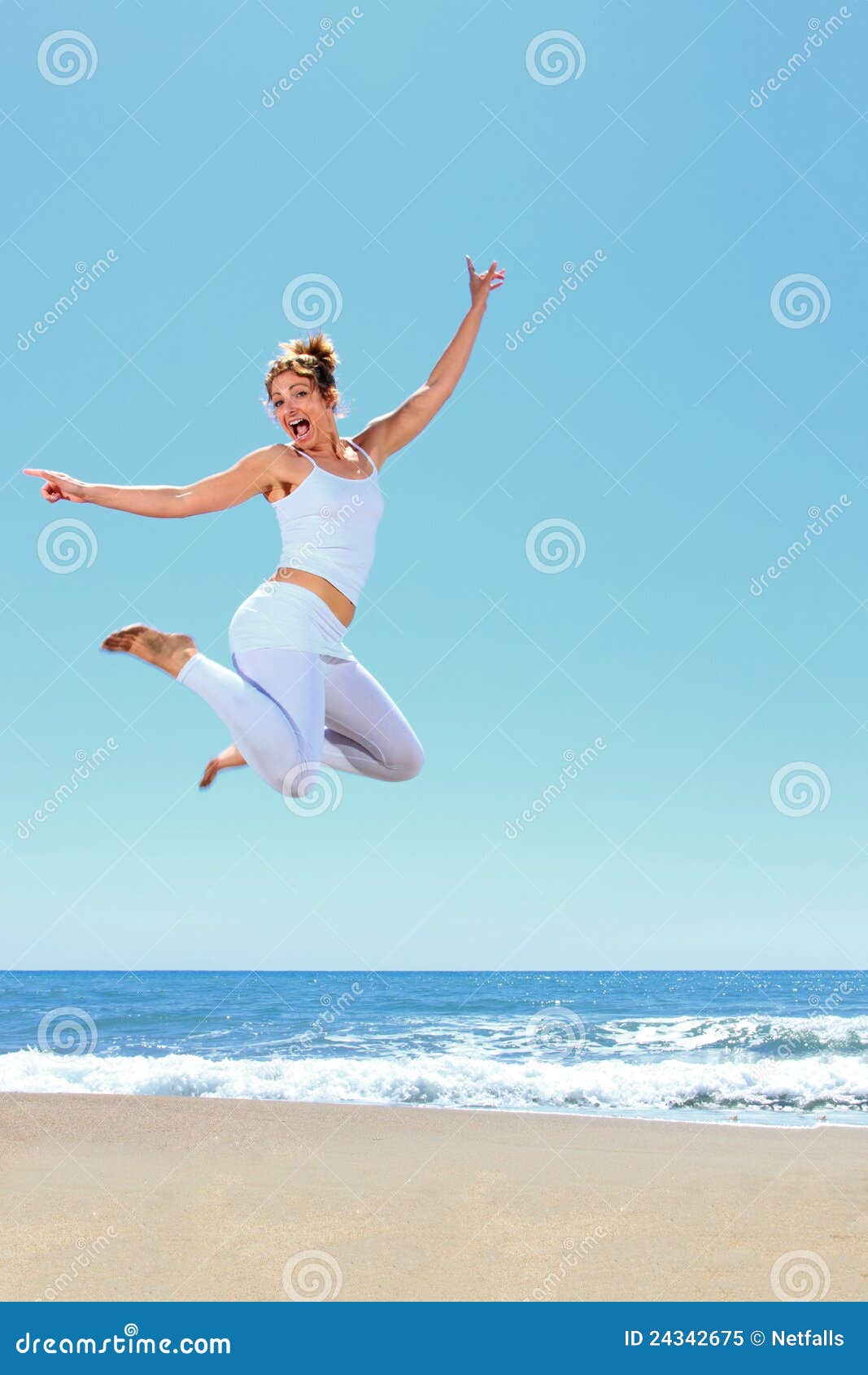 Young Beautiful Woman Jumping Stock Image - Image of lifestyle, freedom ...
