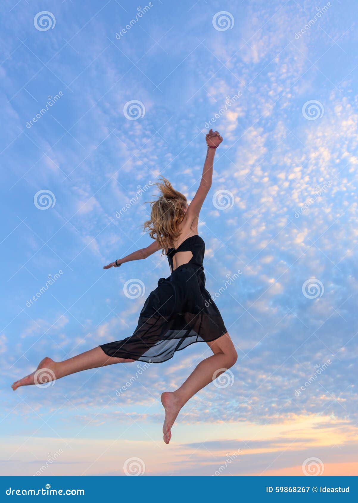 Young Beautiful Woman Jumping Stock Image - Image of single, fashion ...