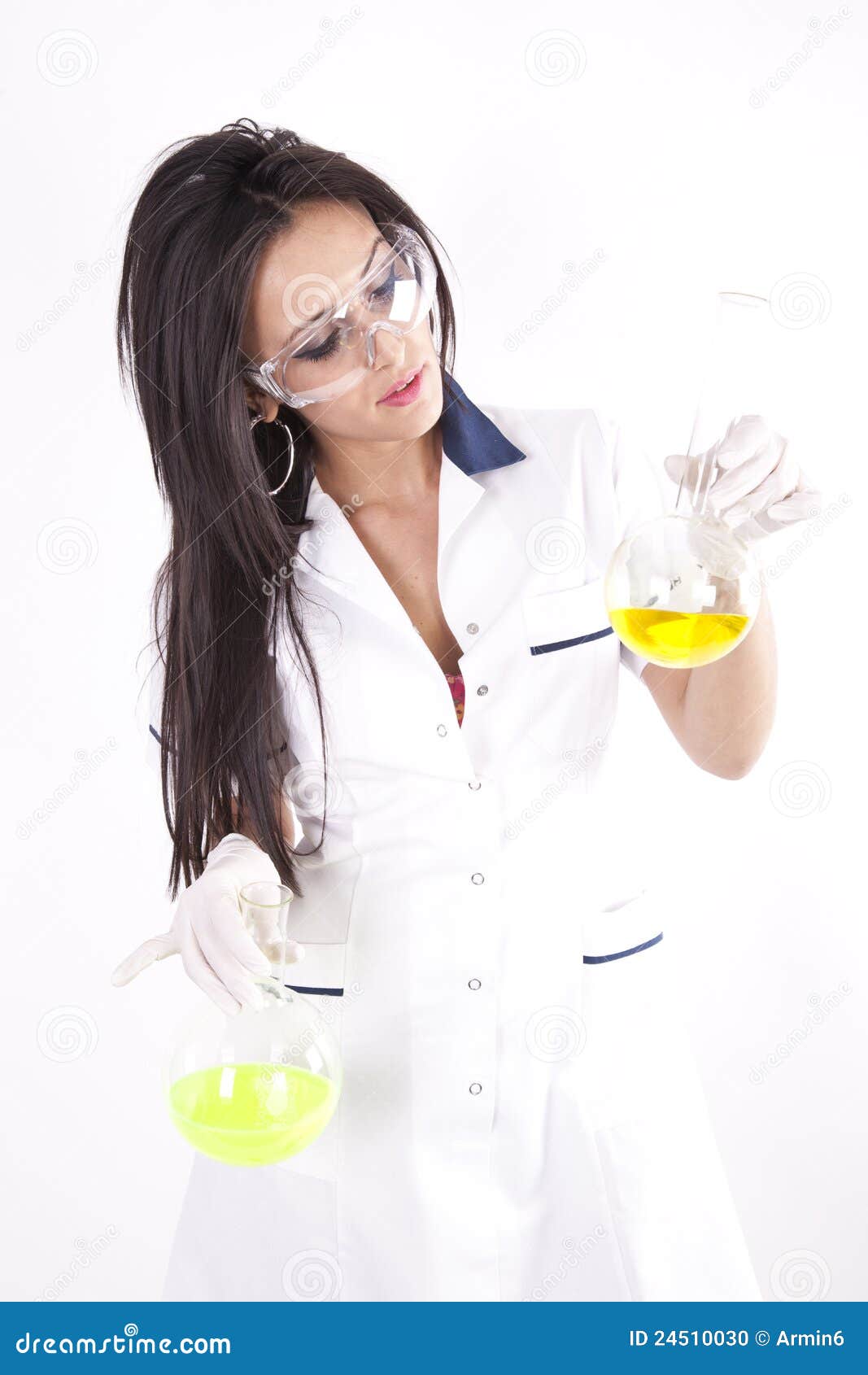 Young Beautiful Woman at the Laboratory Stock Photo - Image of ...