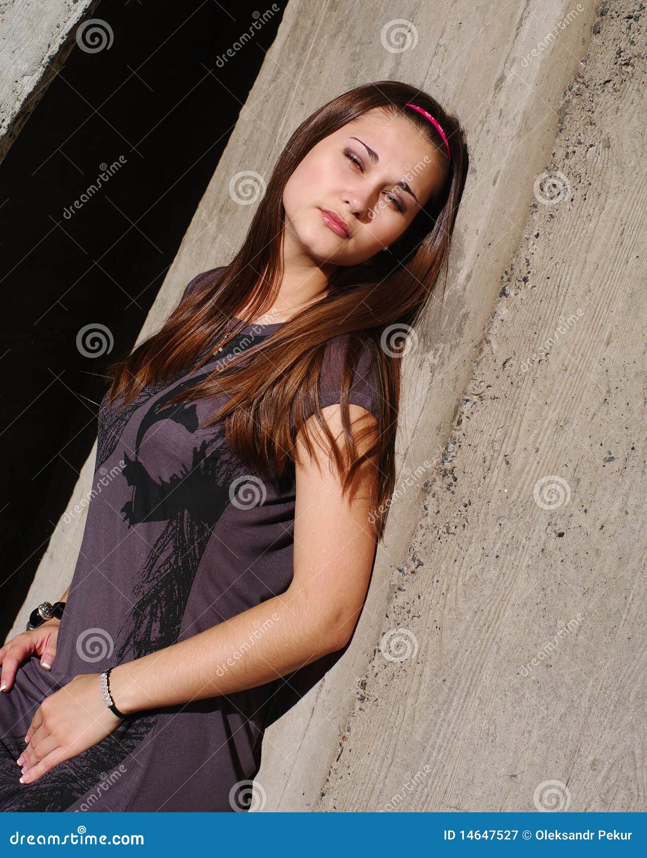 Young Beautiful Woman Lean by Stock Image - Image of contrast, bright ...