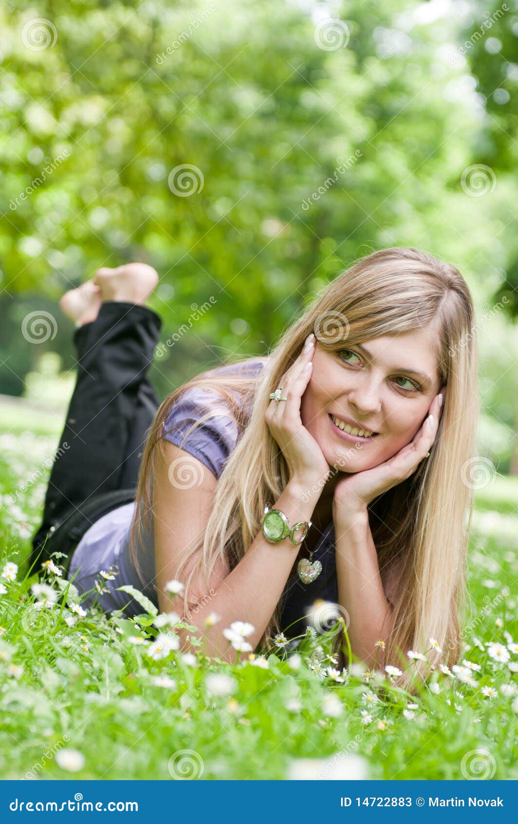 Young Beautiful Woman Lying Stock Image - Image of alone, head: 14722883
