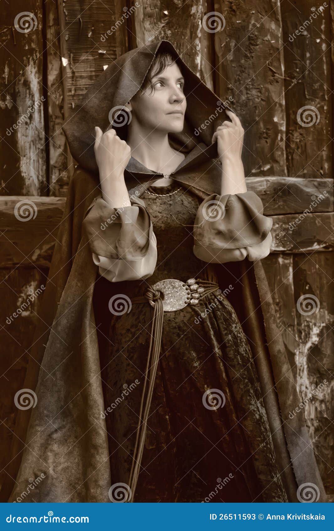 Young Beautiful Woman in a Medieval Costume Stock Image - Image of ...