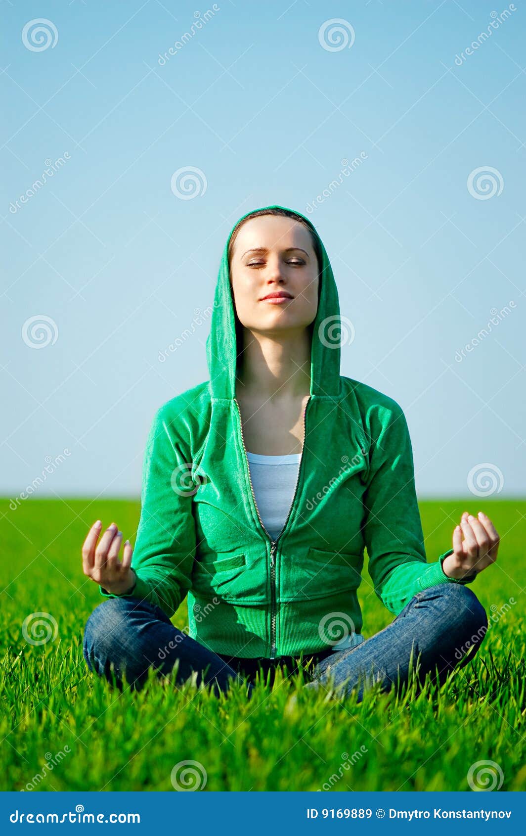 Young Beautiful Woman Meditation Stock Image - Image of healthy, nature ...