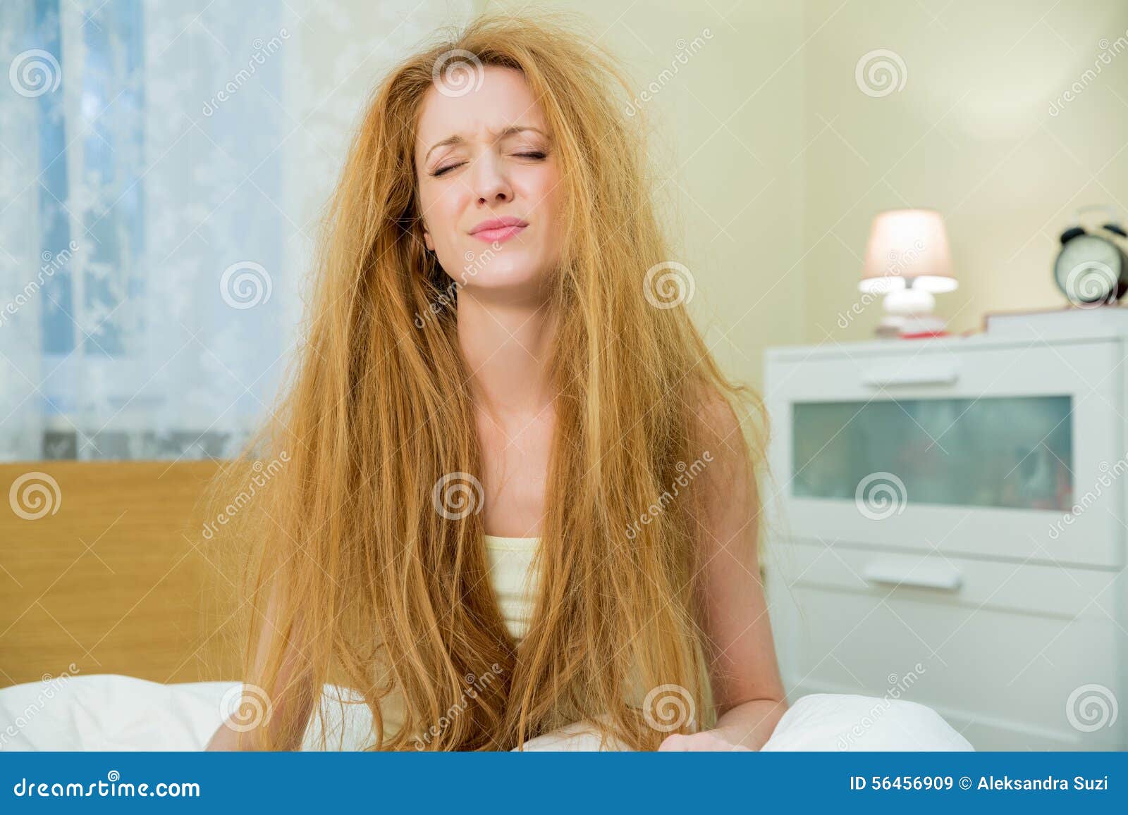 Young Beautiful Woman With Messy Hair Stock Image Image Of Hair