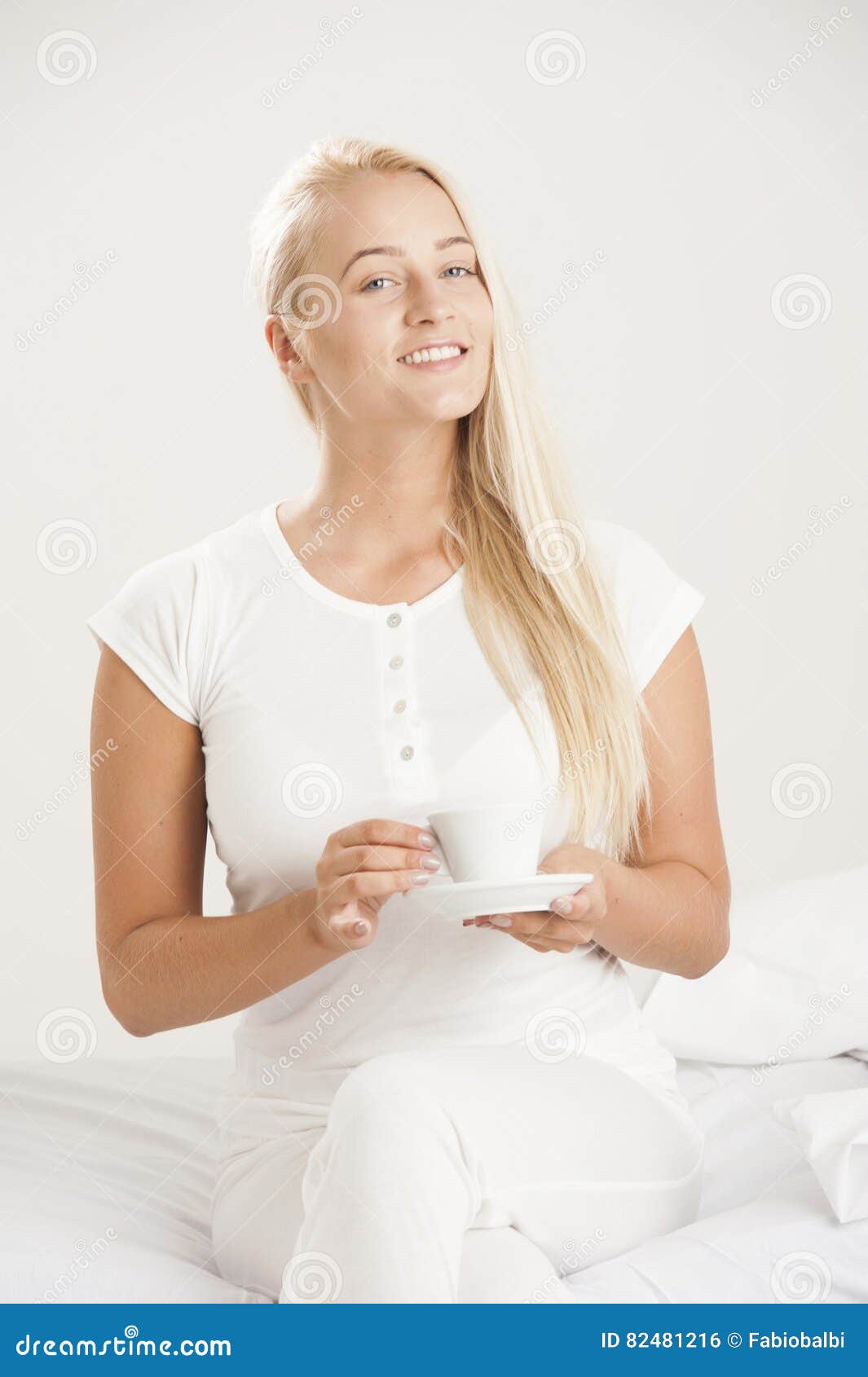 Young Beautiful Woman and Morning Coffee Stock Photo - Image of people ...