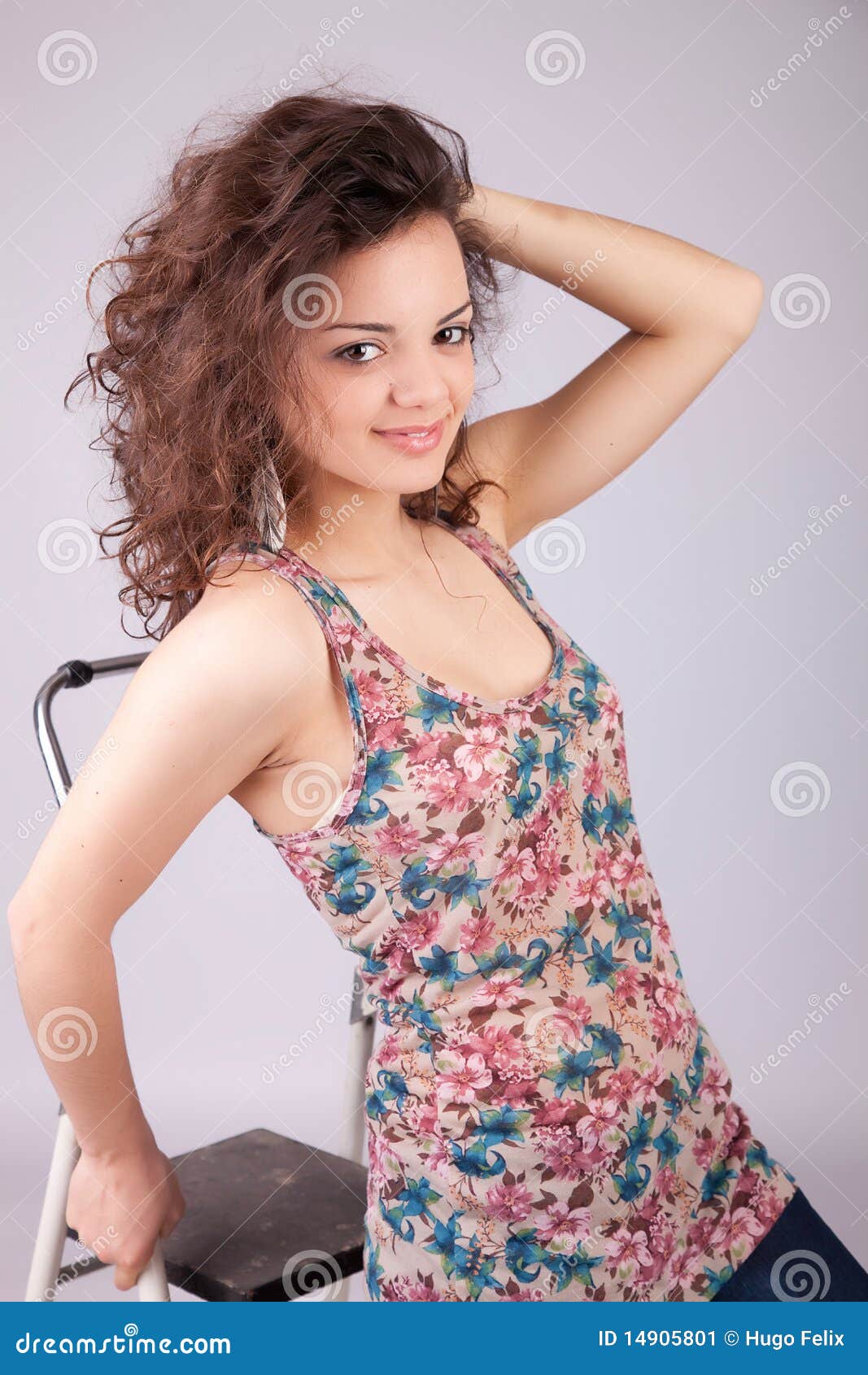 Young and Beautiful Woman Posing Stock Image - Image of body, hair ...