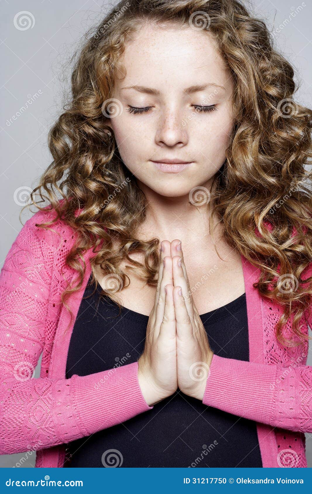 Young Beautiful Woman Praying Stock Photo - Image of human, prayer ...