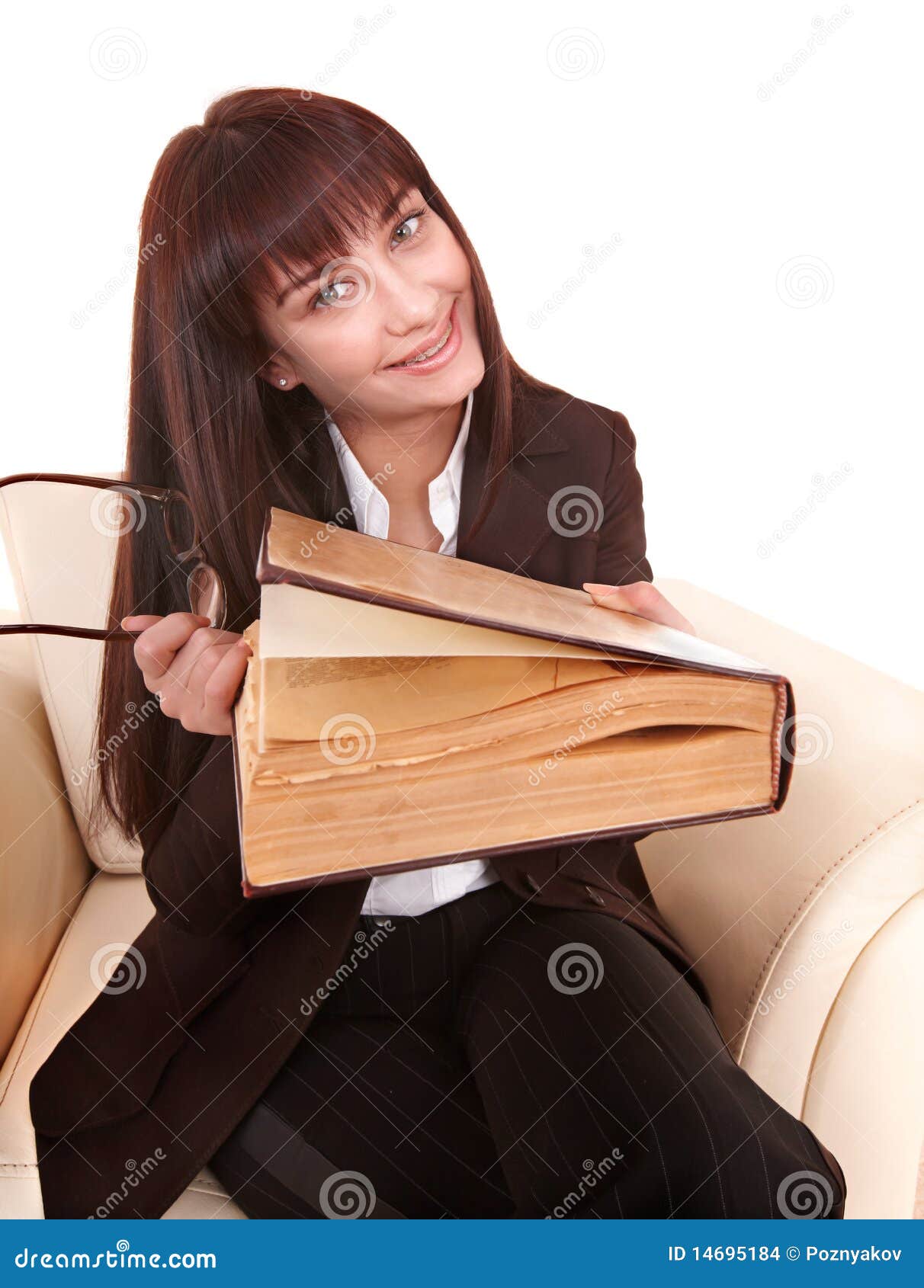 Young Beautiful Woman Read Book. Stock Photo - Image of business ...