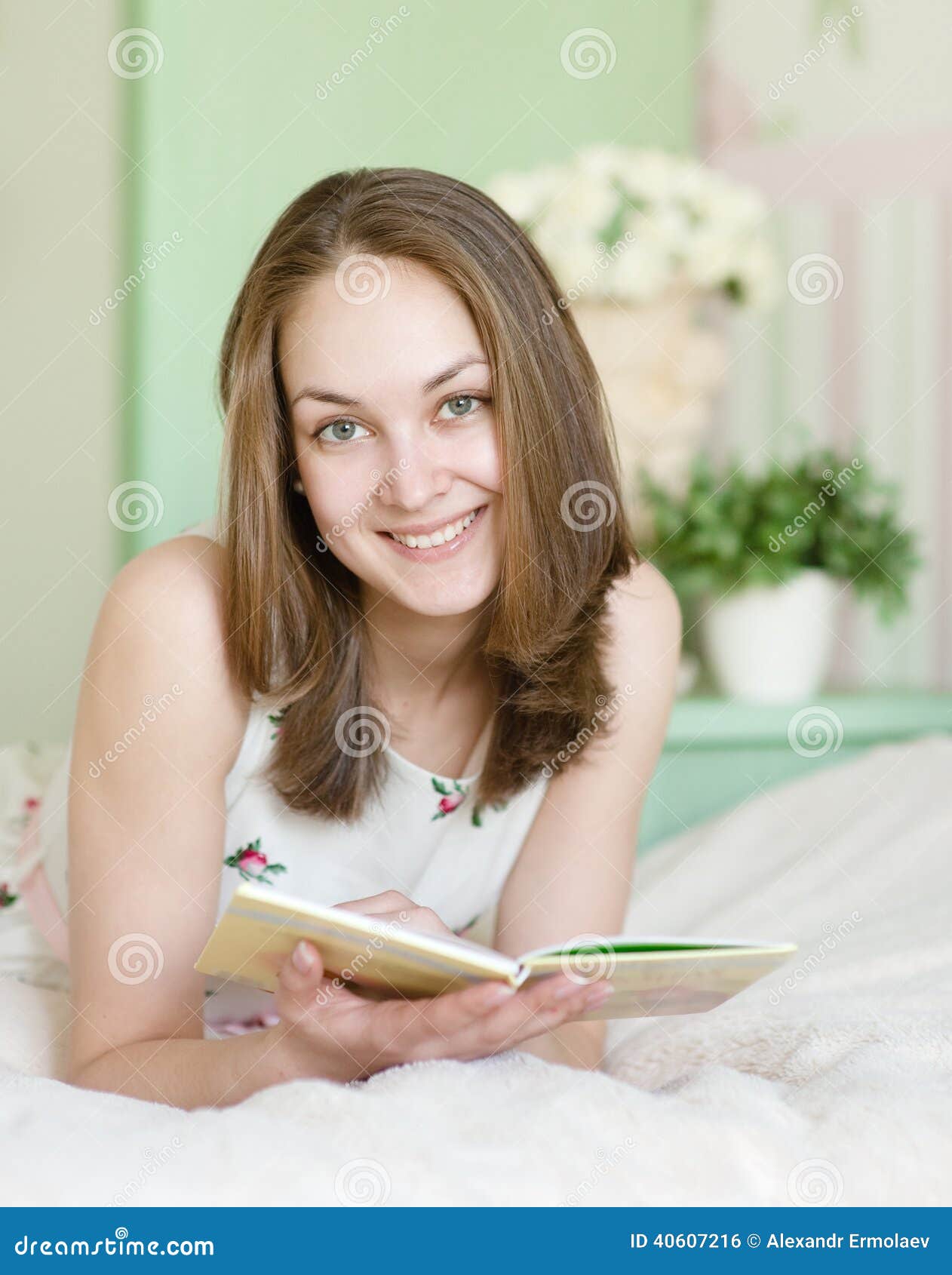 Young Beautiful Woman Reading a Book Stock Photo - Image of casual ...