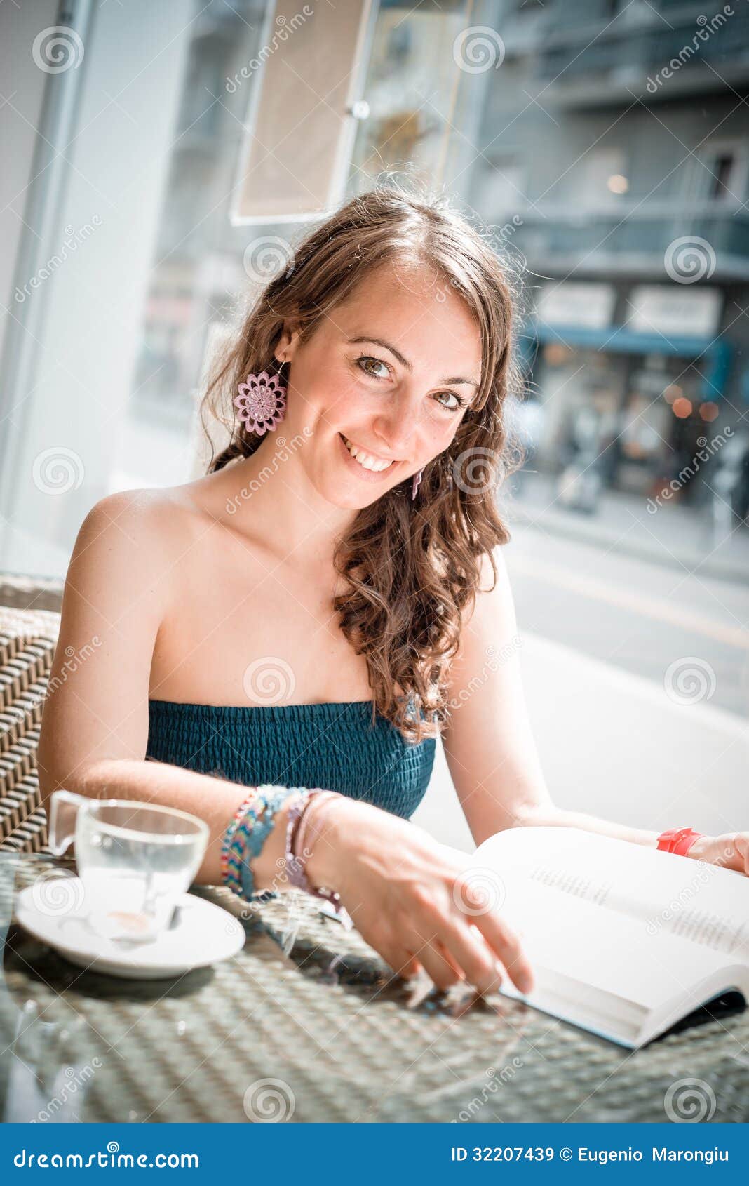 Young Beautiful Woman Reading Book Stock Image - Image of sitting ...