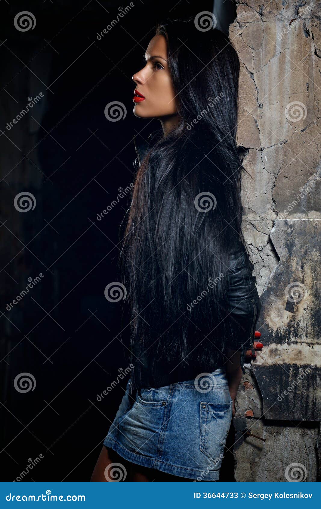 Young Beautiful Woman in the Ruins Stock Image - Image of standing ...