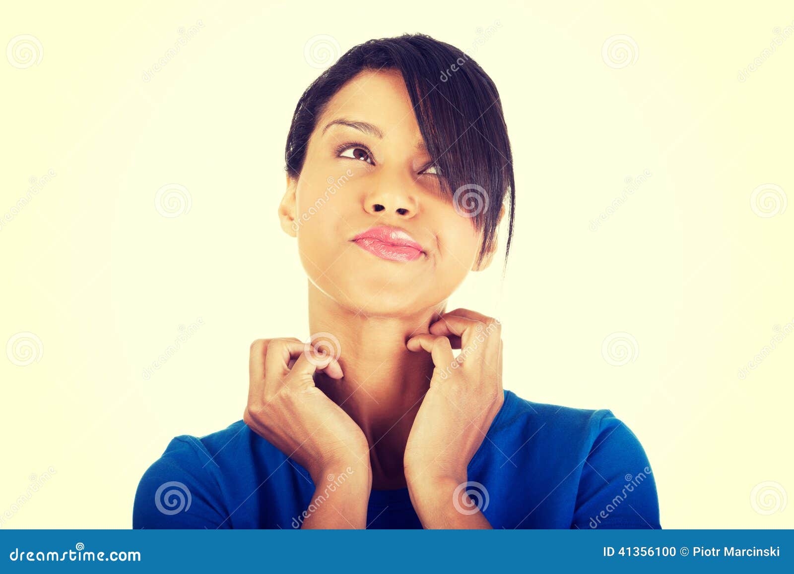 Young Beautiful Woman Scratching Her Self. Stock Photo - Image of ...