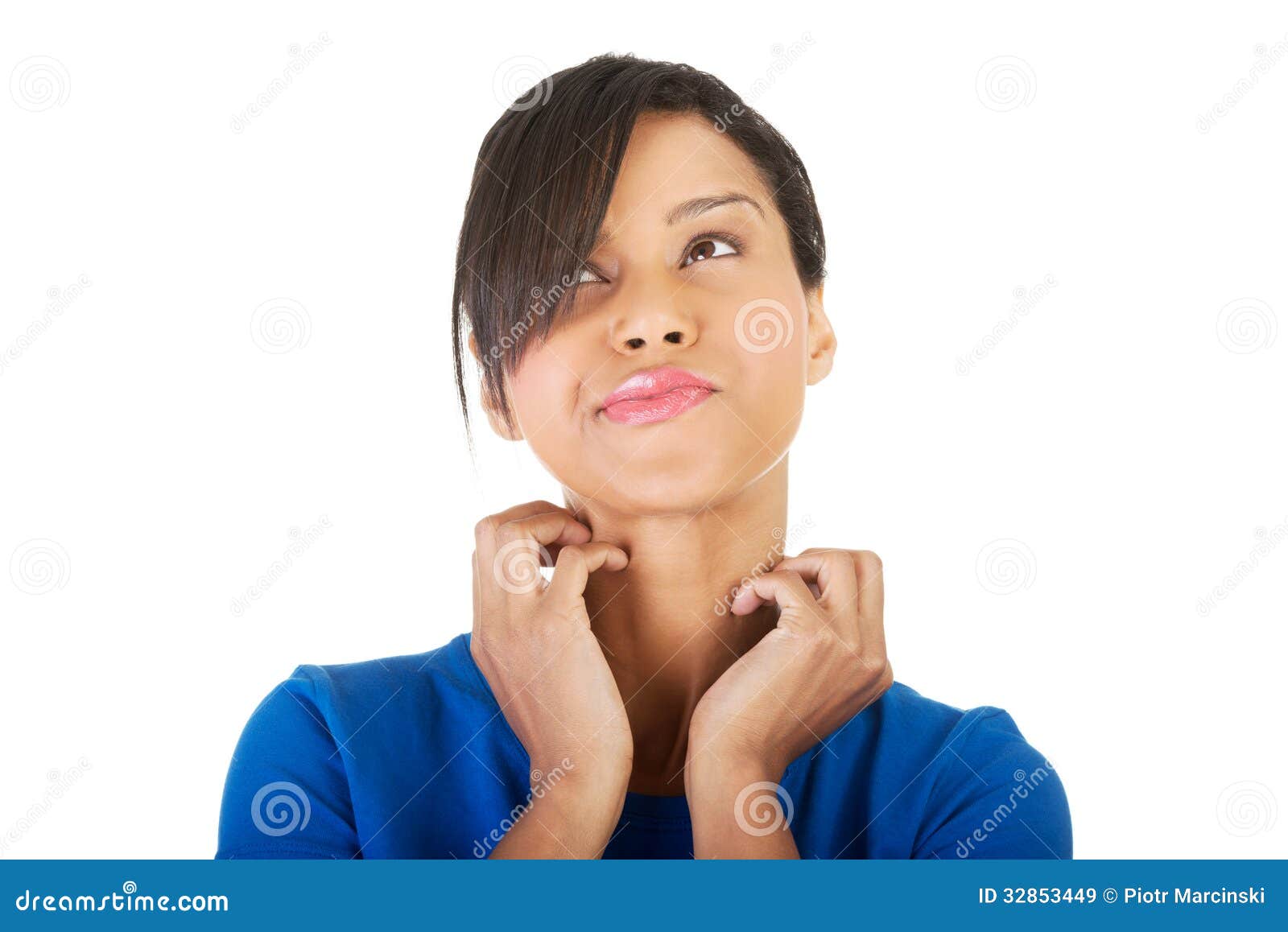 Young Beautiful Woman Scratching Her Self. Stock Image - Image of ...