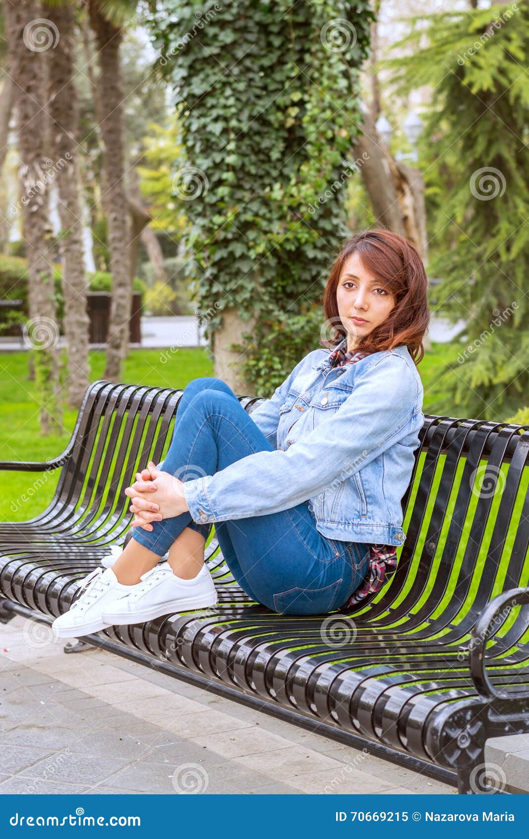 Young beautiful woman stock image. Image of sitting, outdoor - 70669215