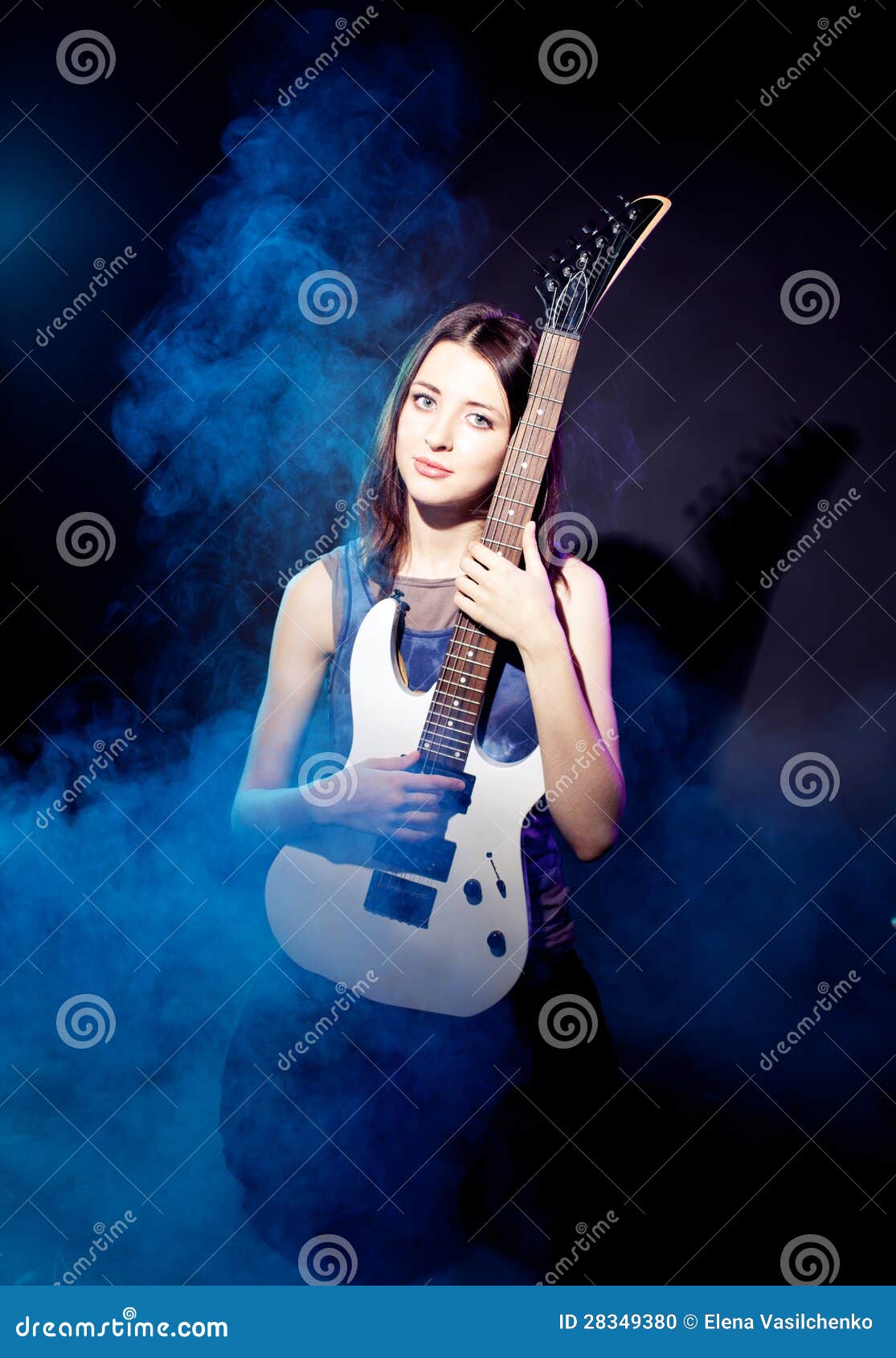 Young Beautiful Woman is Sitting on Stage Stock Photo - Image of artist ...