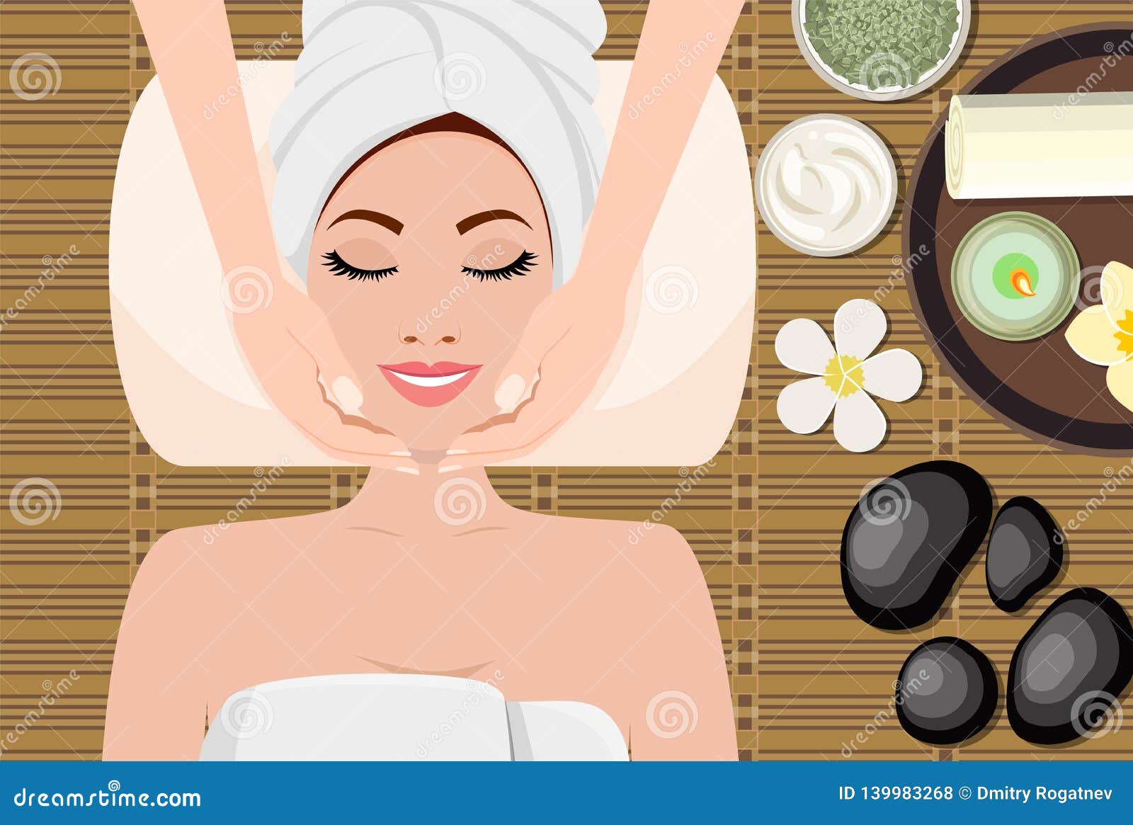Young Beautiful Woman In Spa Stock Vector Illustration Of Natural