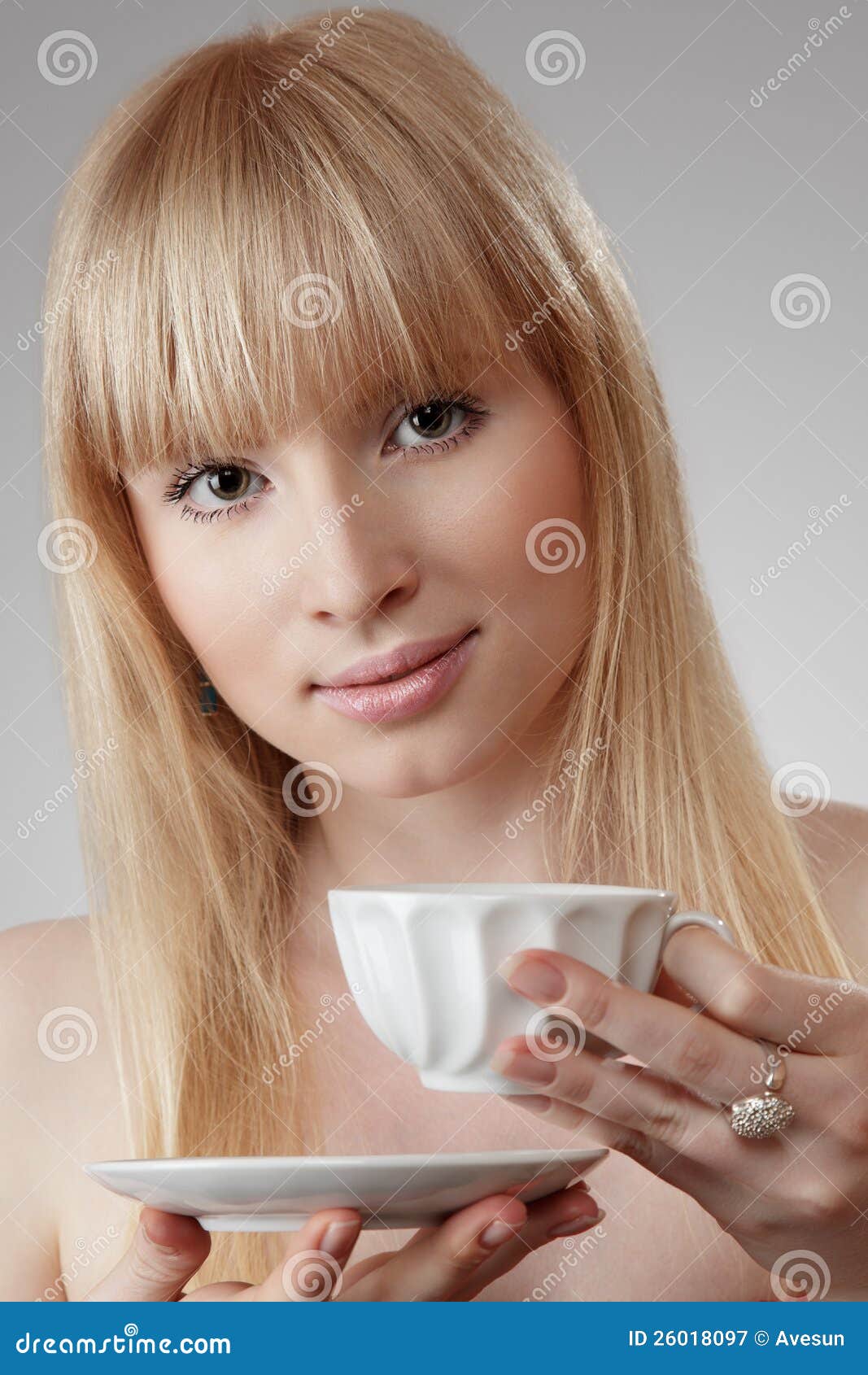 Young Beautiful Woman with Tea Stock Image - Image of cute, enjoy: 26018097