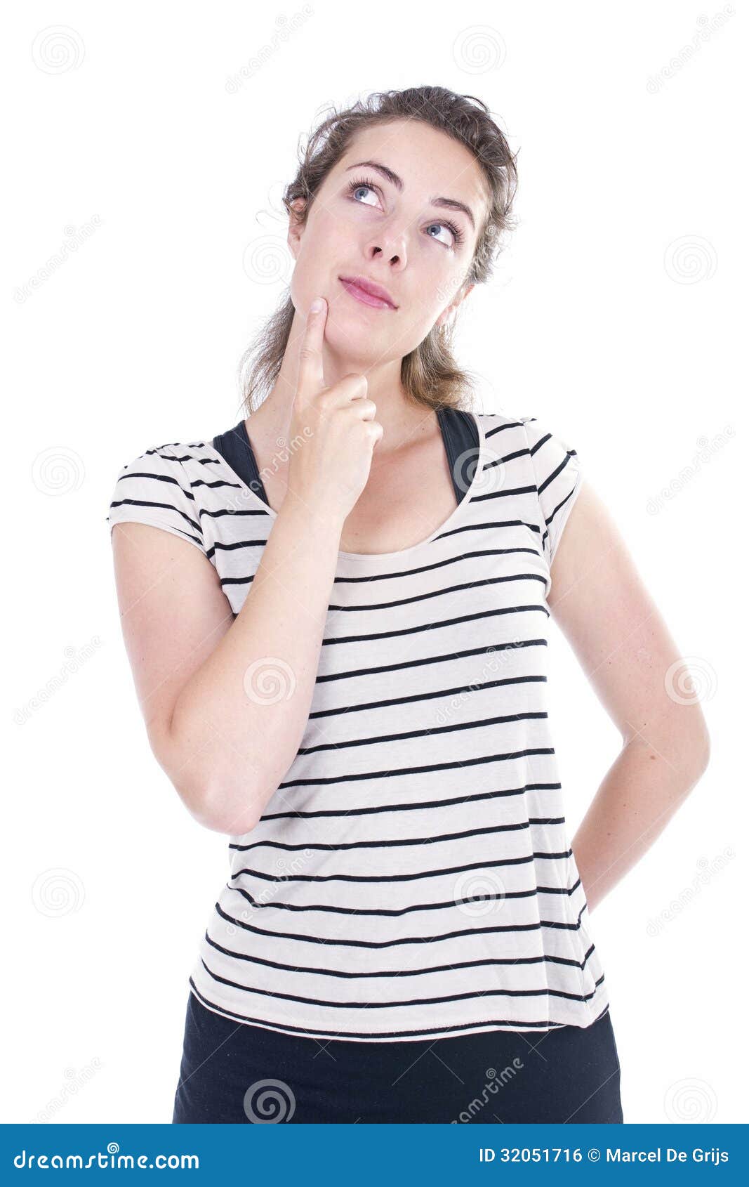 Young Beautiful Woman Thinking Stock Photo - Image of doubts, question ...