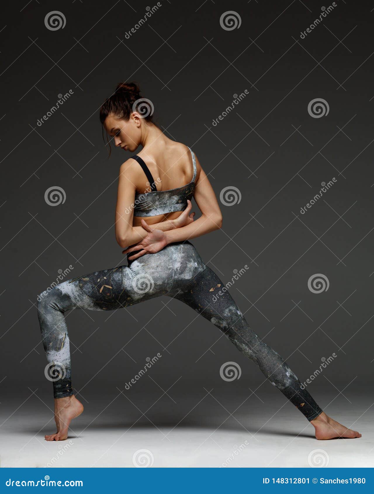 Young Beautiful Yoga Instructor is Posing in Studio. Stock Image ...