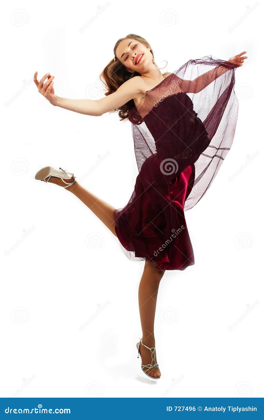Young Beauty Girl Is Dancing Stock Photo - Image of expression, merry ...